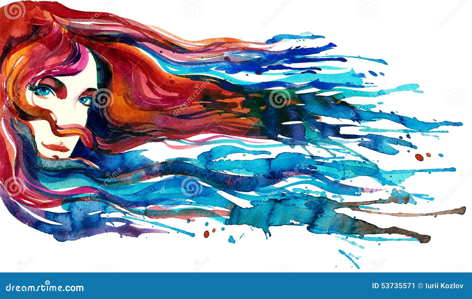 Fluttering hair stock illustration. Illustration of brown - 53735571