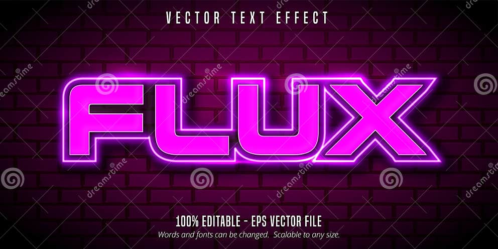 Flux Text, Neon Style Editable Text Effect Stock Vector - Illustration ...