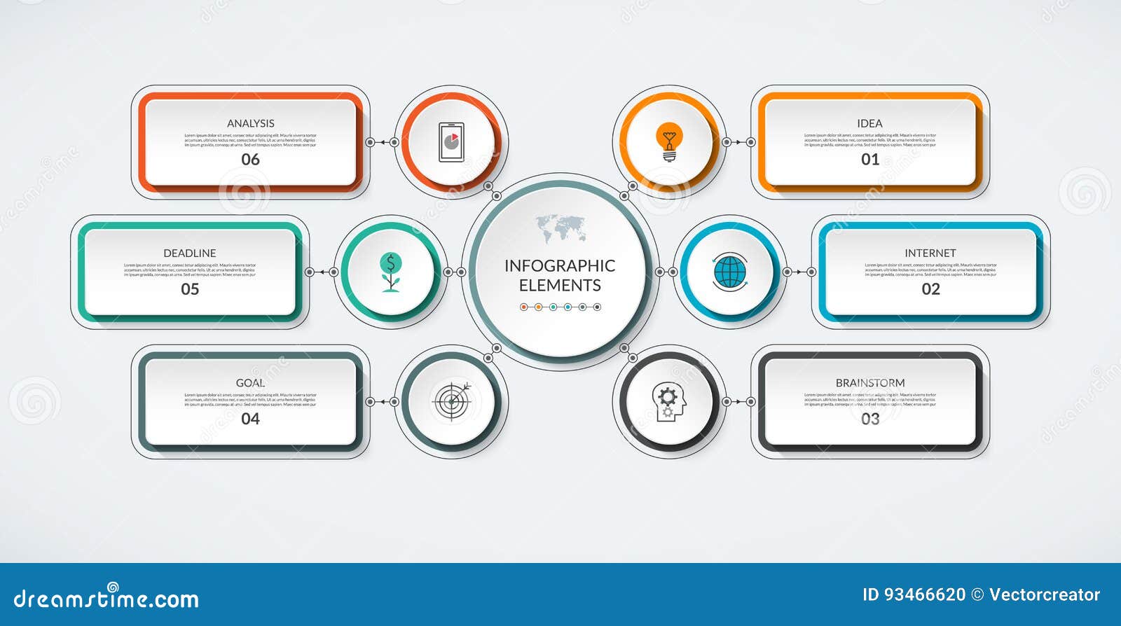 Fluxograma De Infographic Com 6 Opções Ilustração do Vetor - Ilustração ...