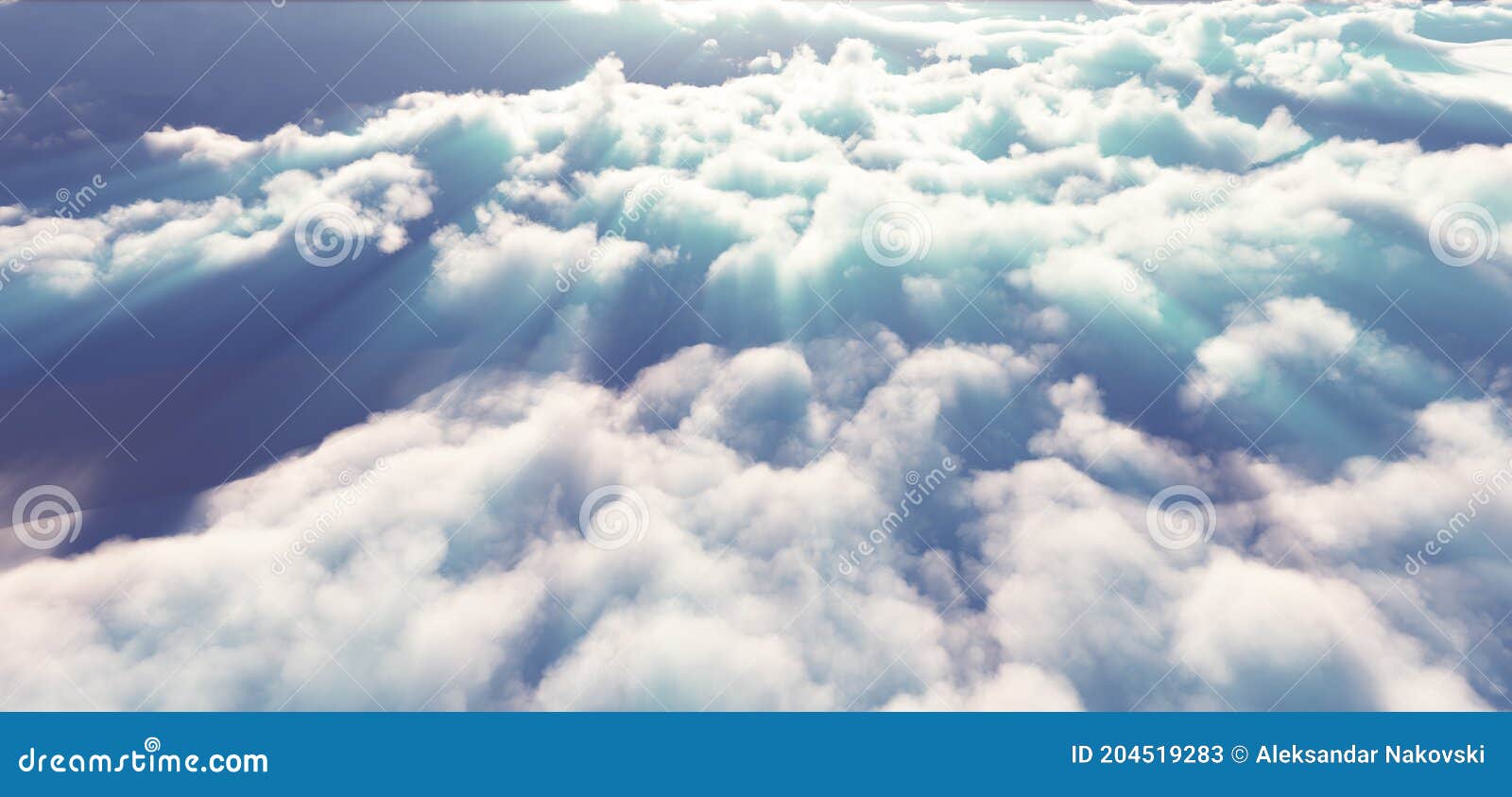 Fly Above Clouds Abstract 3d Render Stock Image - Image of nature ...