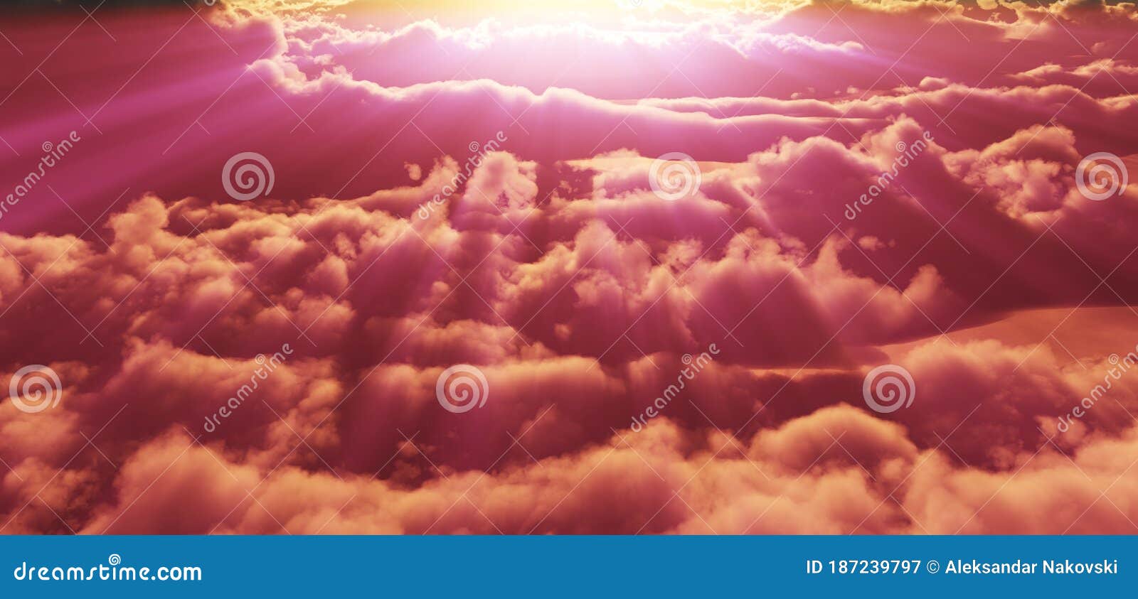 Above Clouds Sunset God Ray Stock Image - Image of clouds, space: 187239797