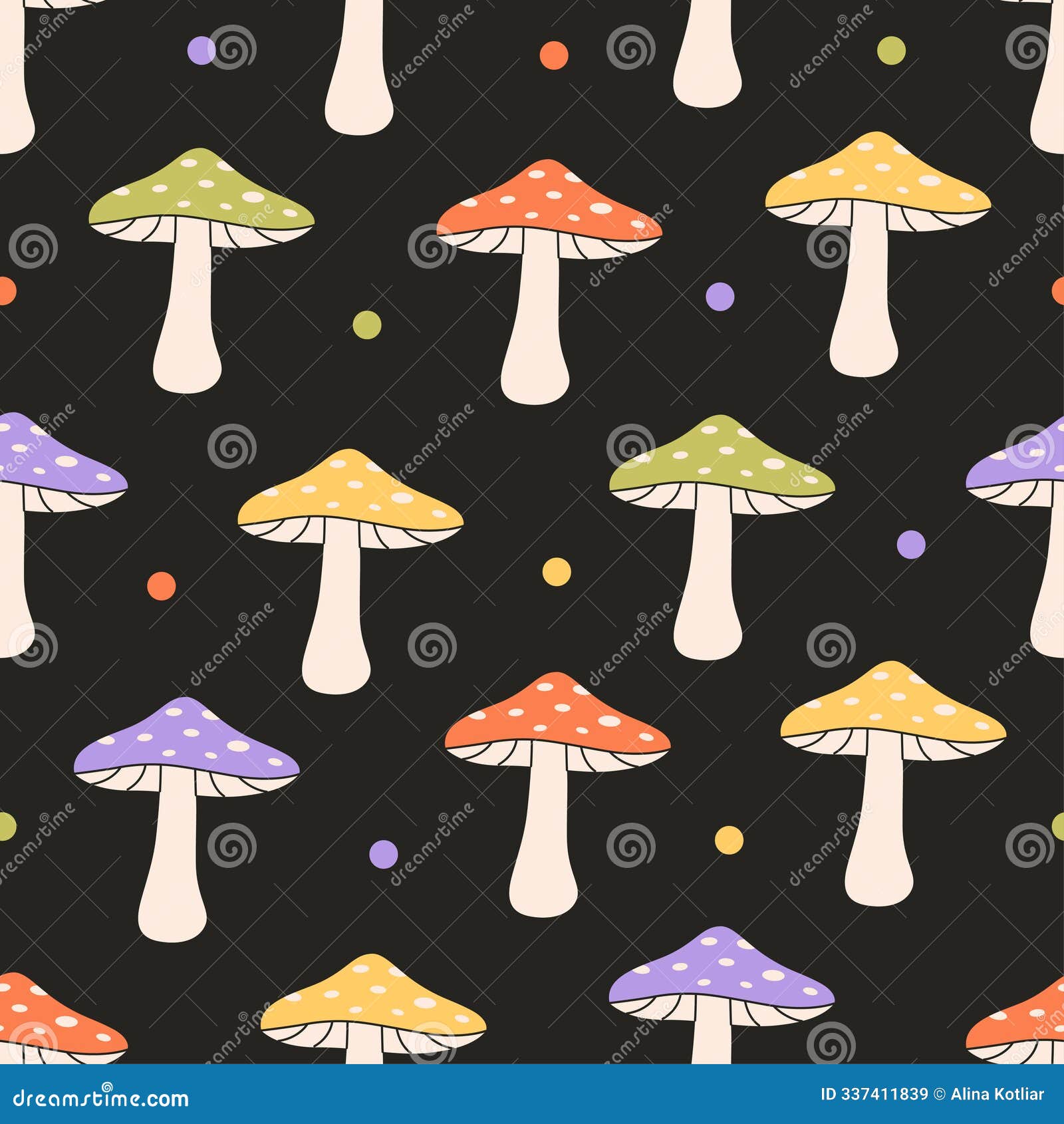 Fly Agaric Mushroom Seamless Pattern. Texture for Banners, Wallpapers ...