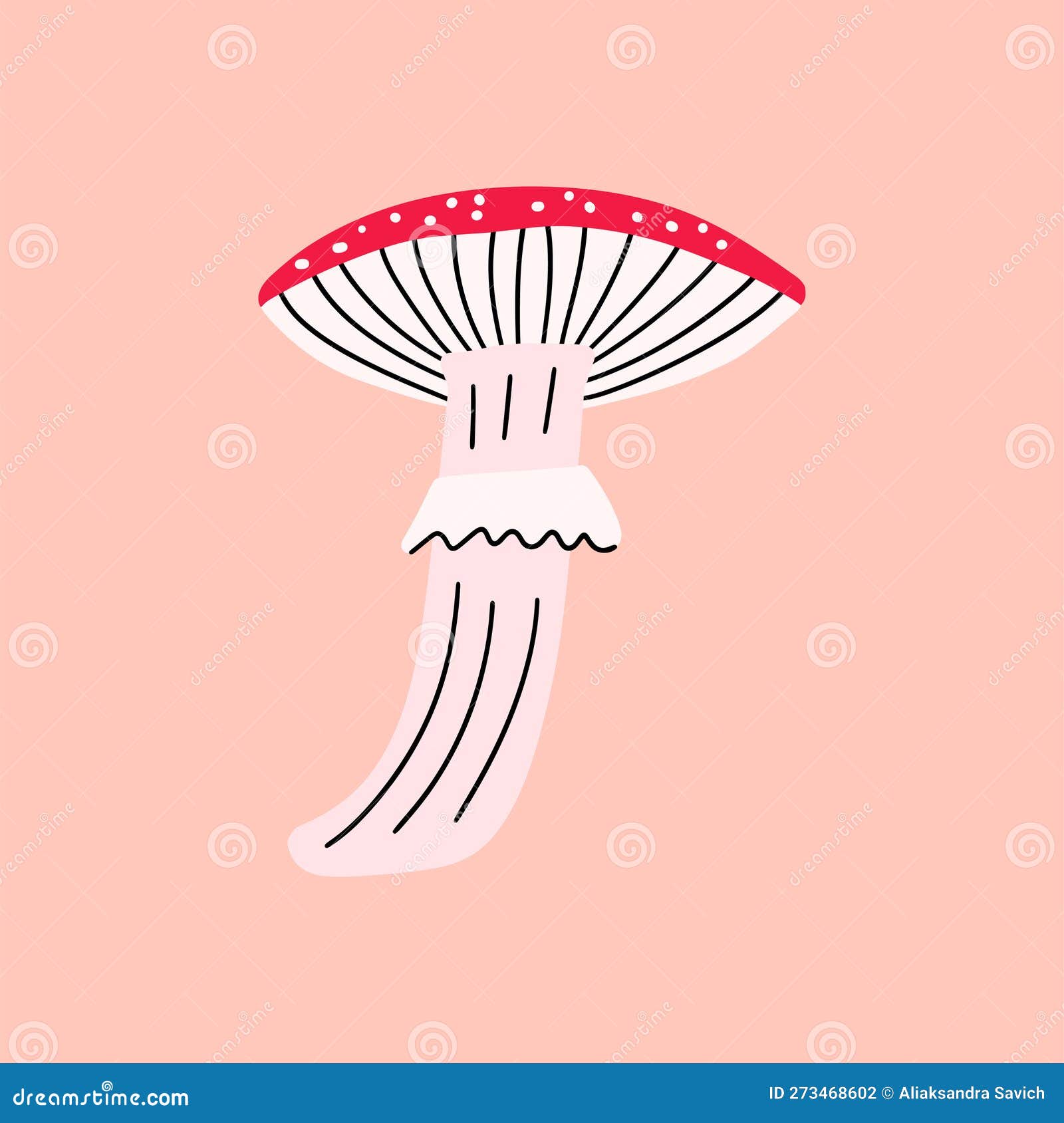 Fly Agaric in the Style of Hand Drawing. Design, Postcard, Icon Stock ...