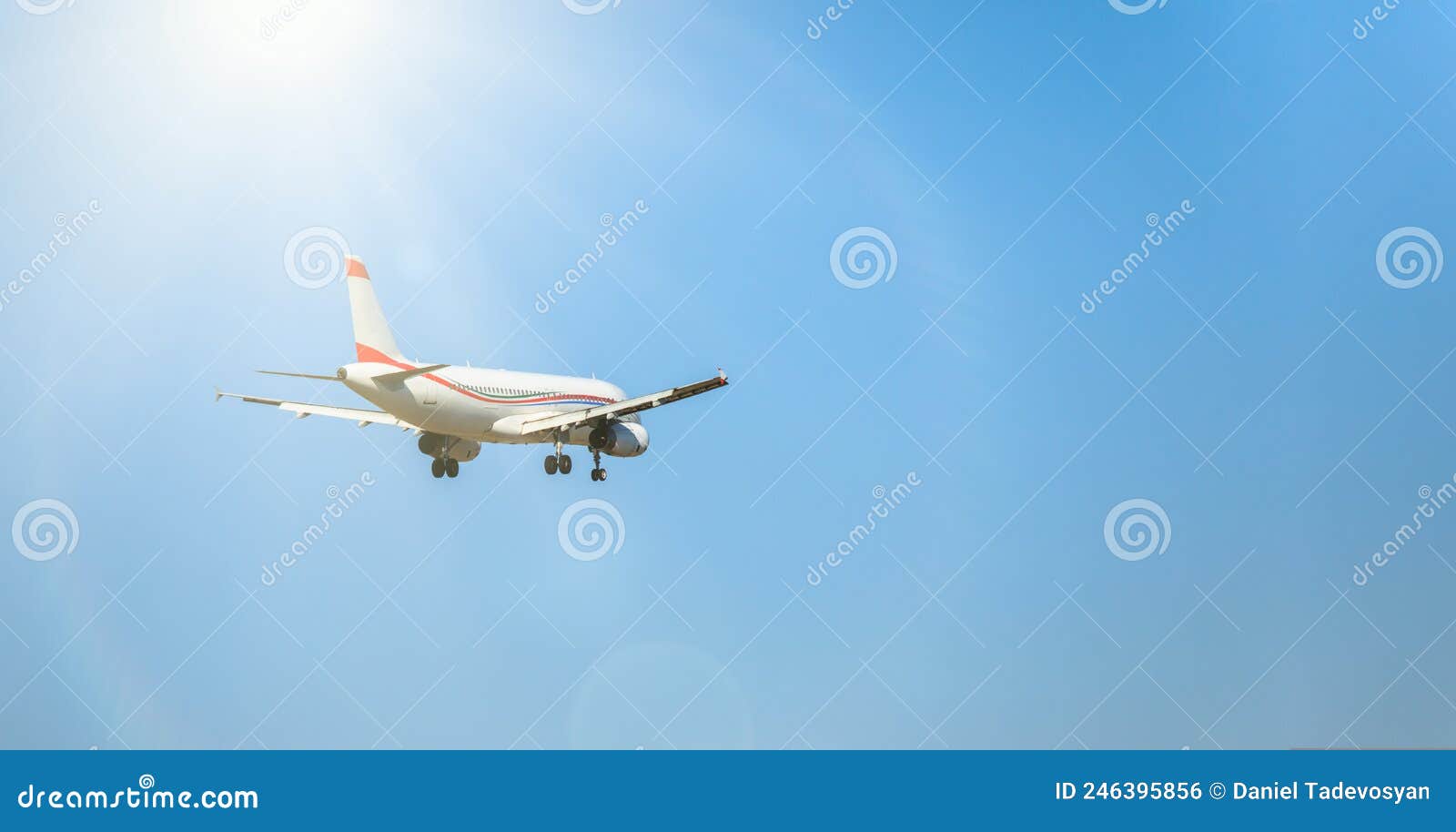 Fly Aircraft Blue Sky Background Stock Photo - Image of aircraft ...