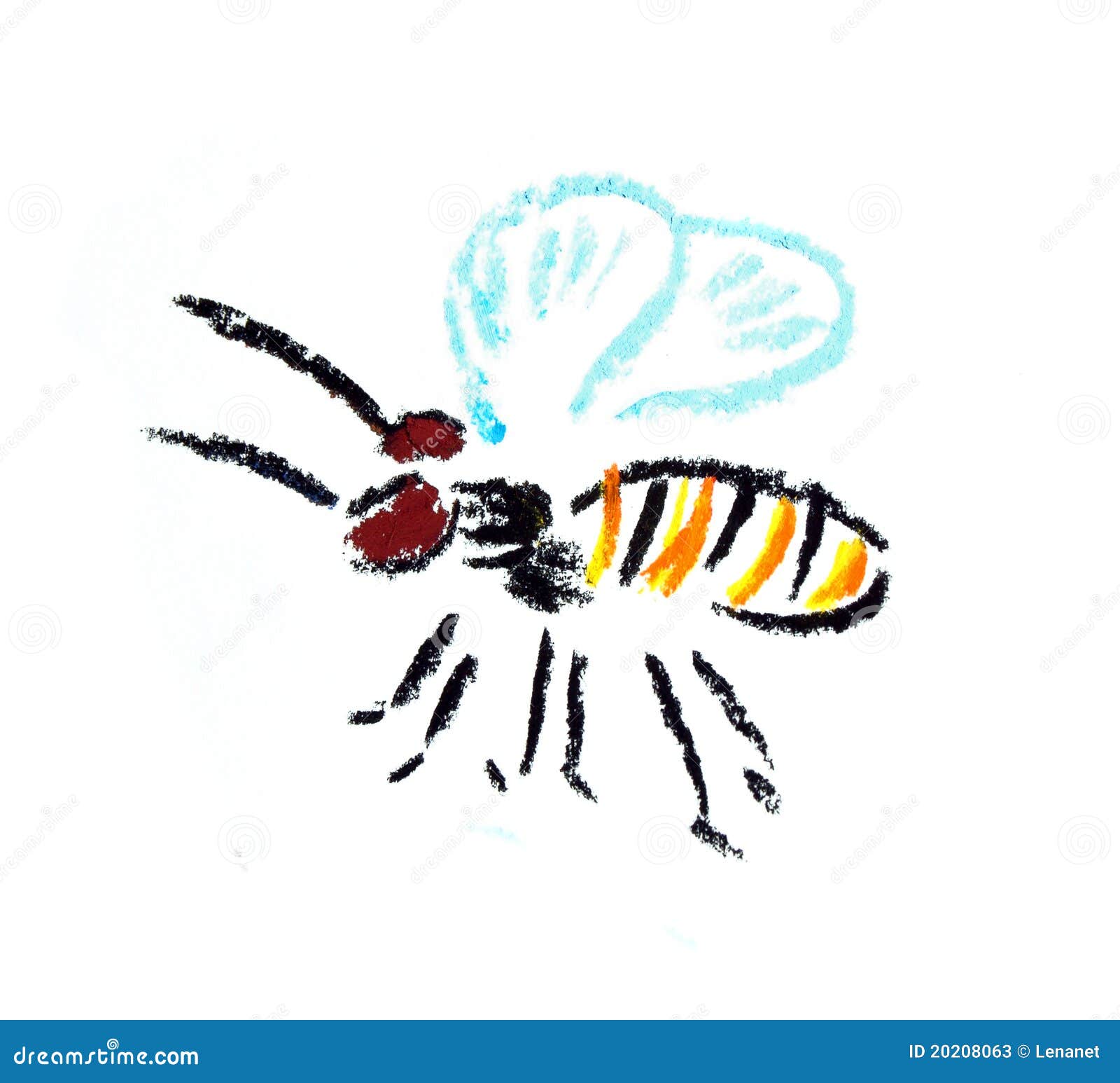 Fly Bee Simple Illustration Stock Illustration - Illustration of ...