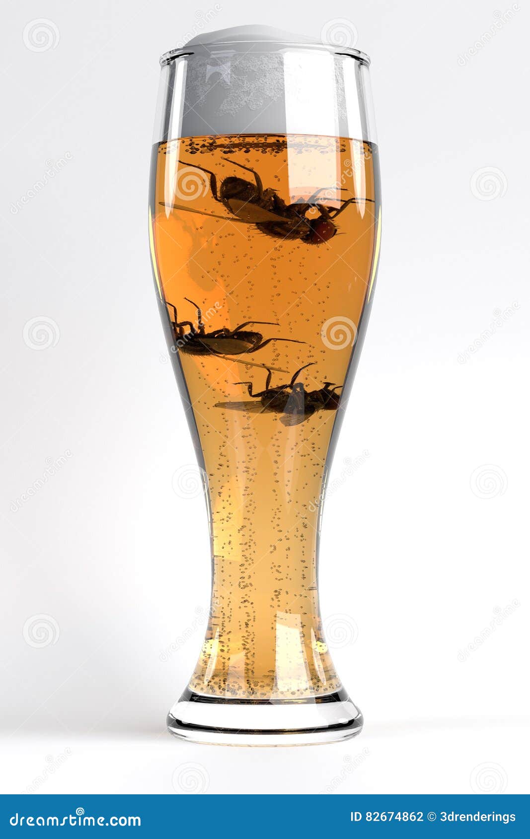 Fly in beer stock illustration. Illustration of digusting - 82674862
