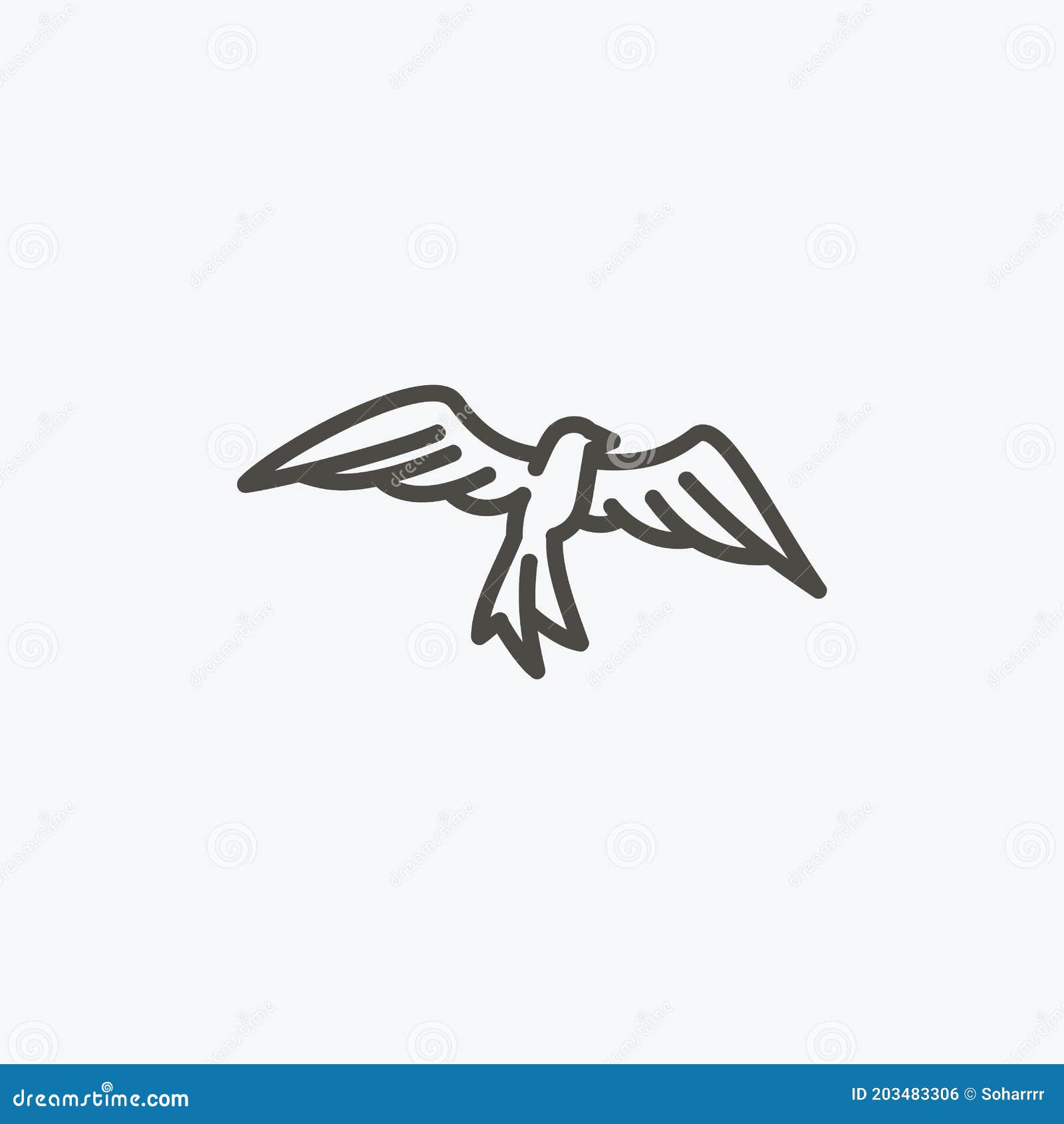 Fly Bird with Simple and Line Icon and Logo Stock Vector - Illustration ...