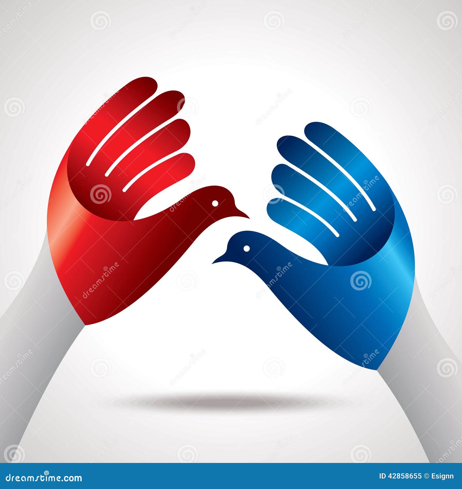 Fly of Bird To Hand. Creative Idea Stock Vector - Illustration of hope ...