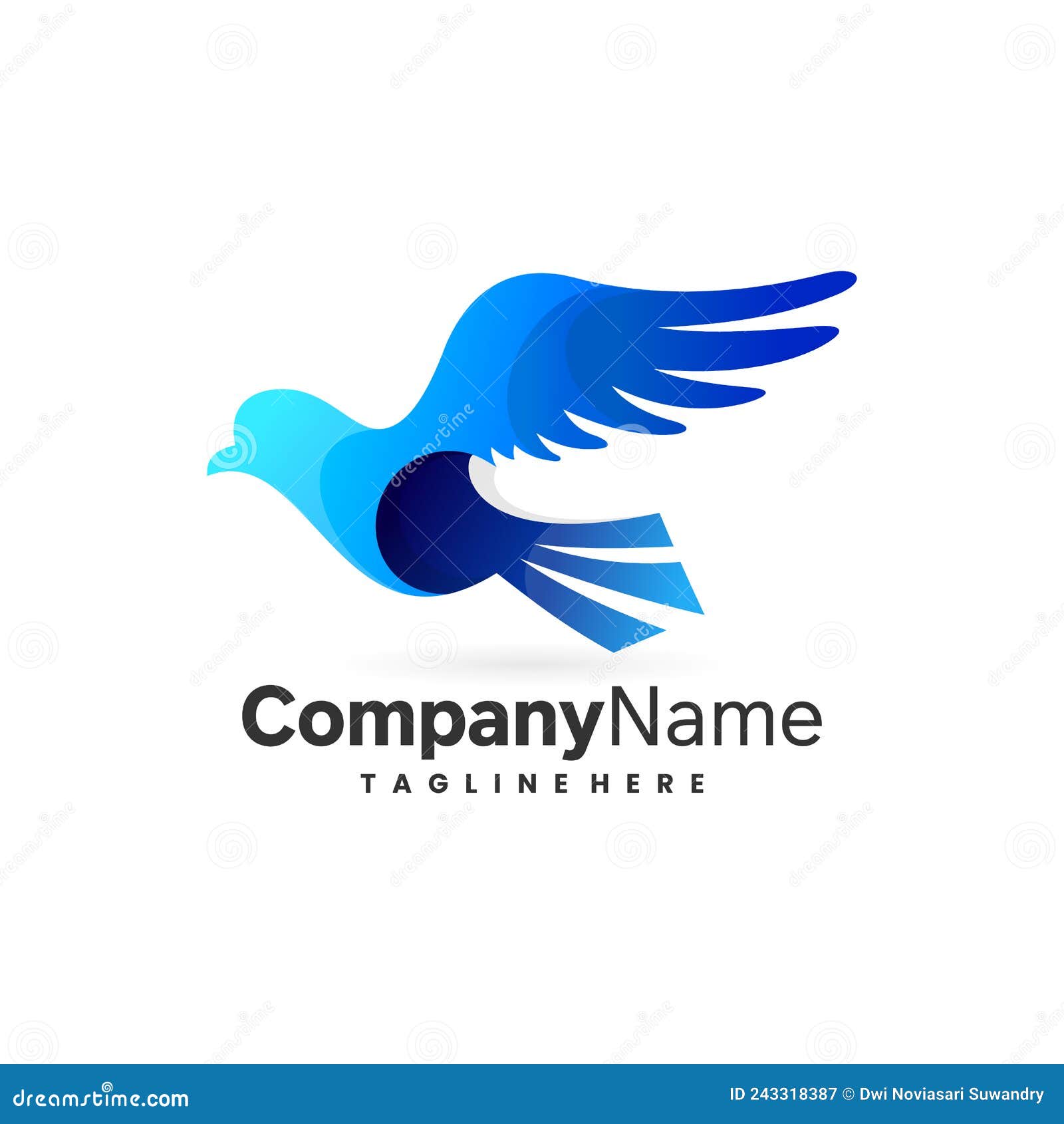 Abstract Fly Bird Logo Design Template Stock Vector - Illustration of ...