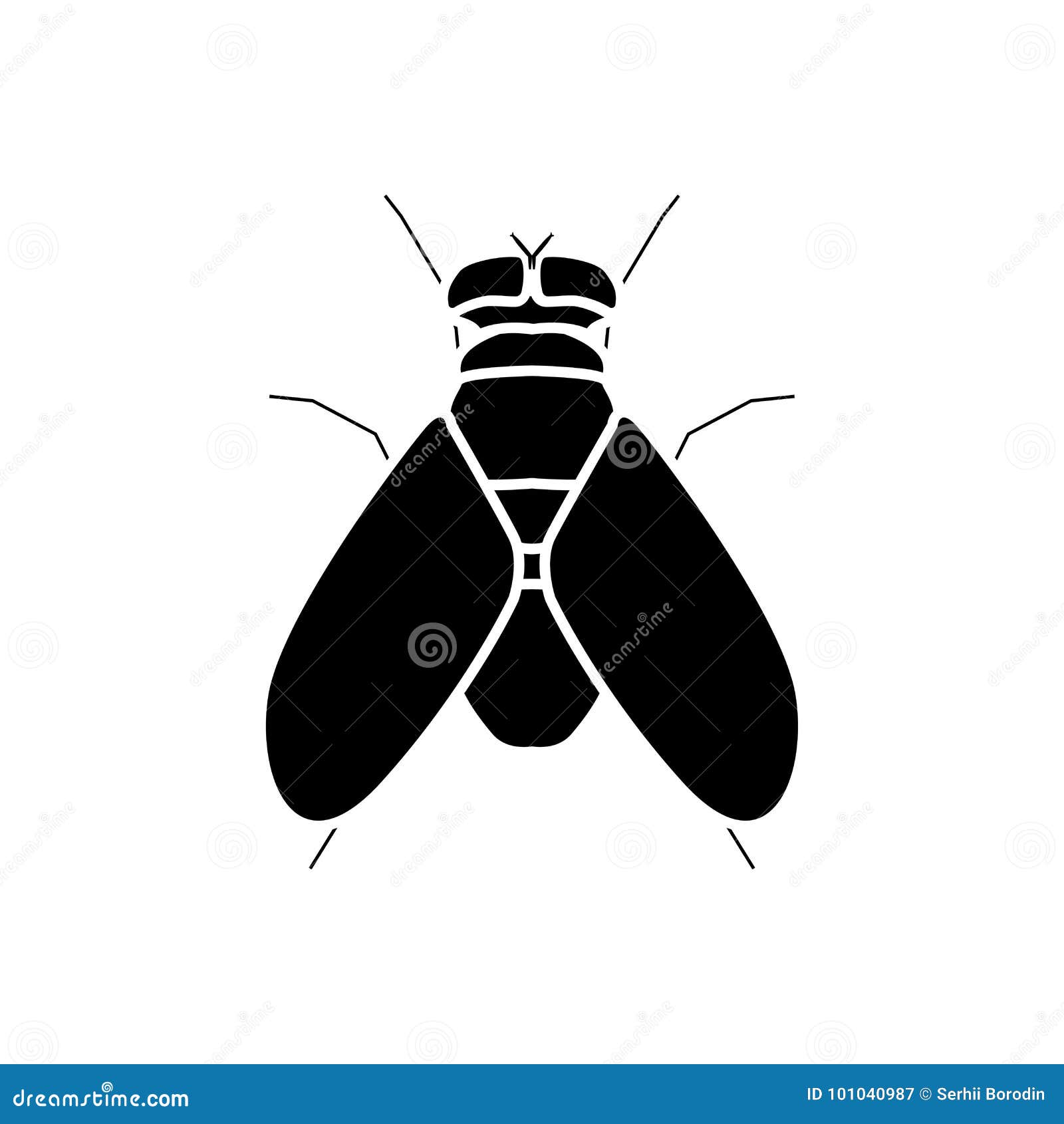 Fly black icon . stock vector. Illustration of wild - 101040987