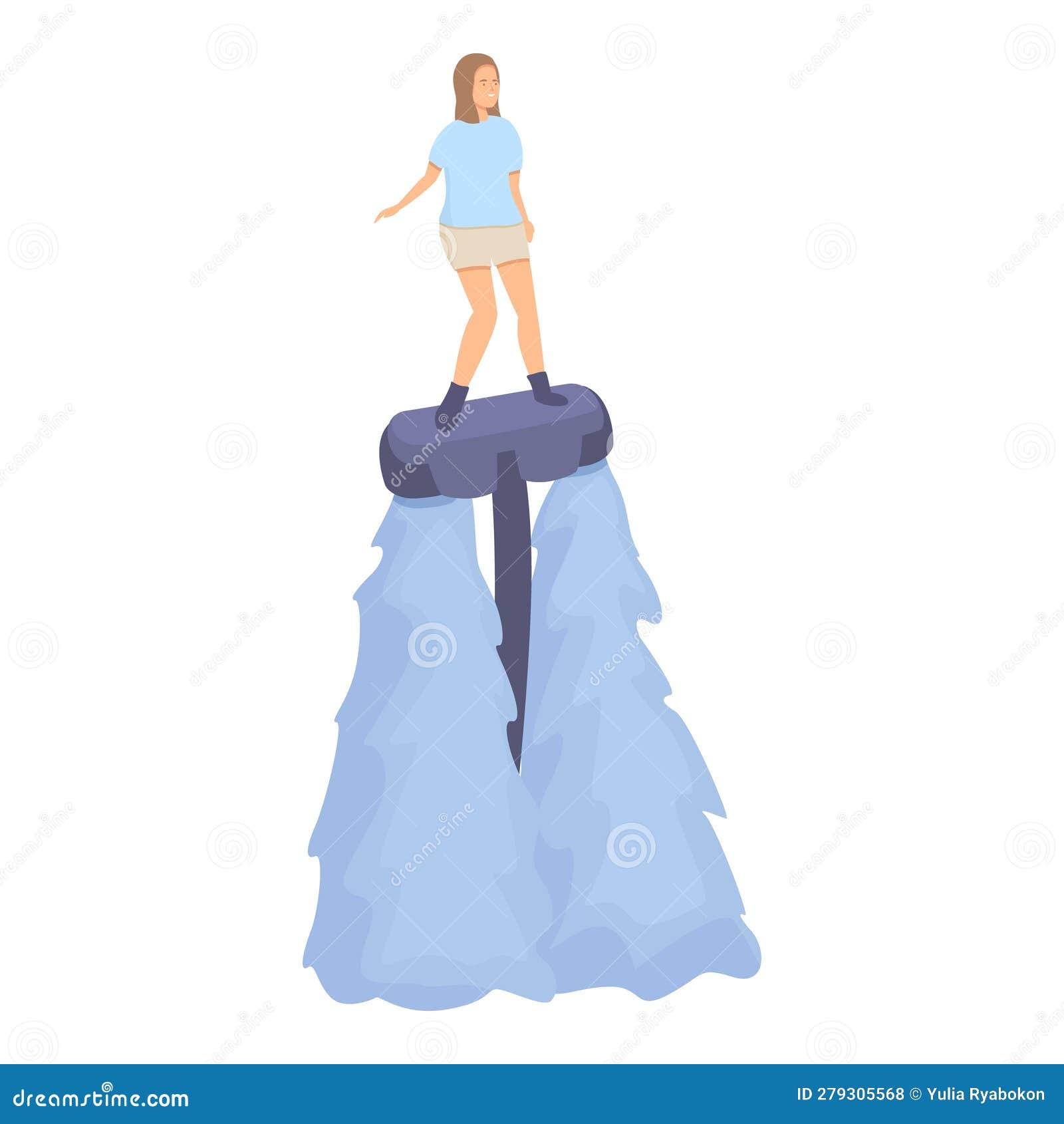 Fly Board Icon Cartoon Vector. Summer Sea Stock Vector - Illustration ...