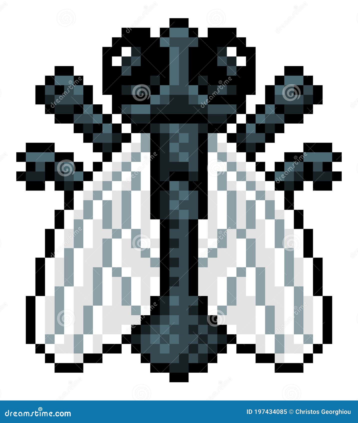 Ant Bug Insect Pixel Art Video Game 8 Bit Icon Vector Illustration ...