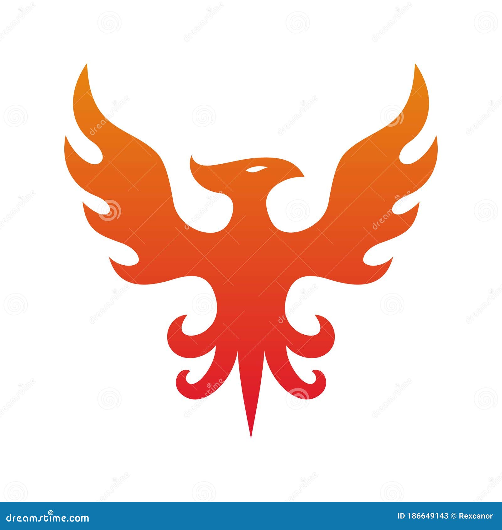 Fly Burning Fire Flame Phoenix Logo Design Stock Vector - Illustration ...