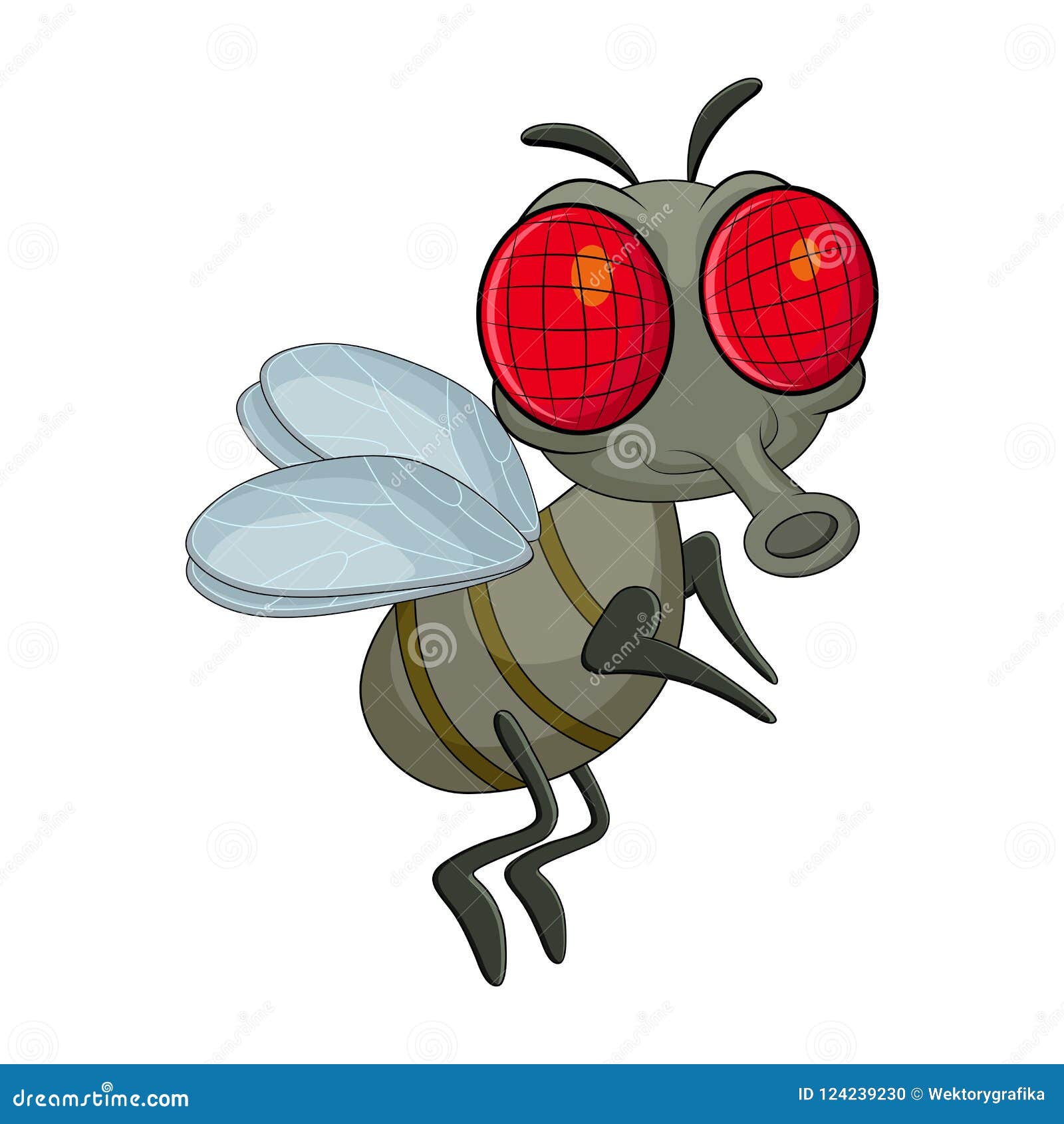 Fly Cartoon Character Vector Design Isolated on White Background Stock ...