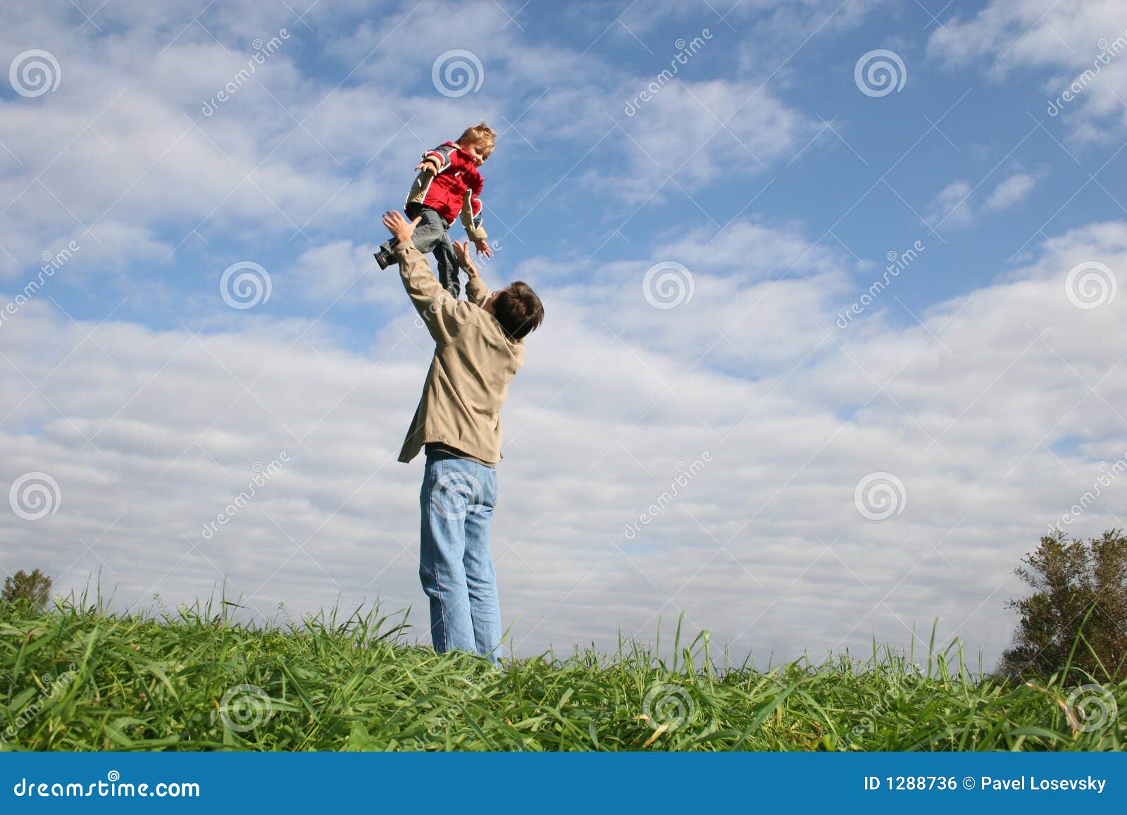 Fly Child on Father S Hands Stock Photo - Image of happy, clasp: 1288736