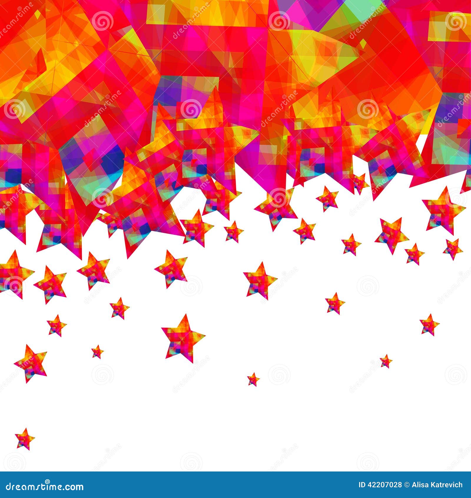 Fly Colorful Stars on the White Background Stock Vector - Illustration ...