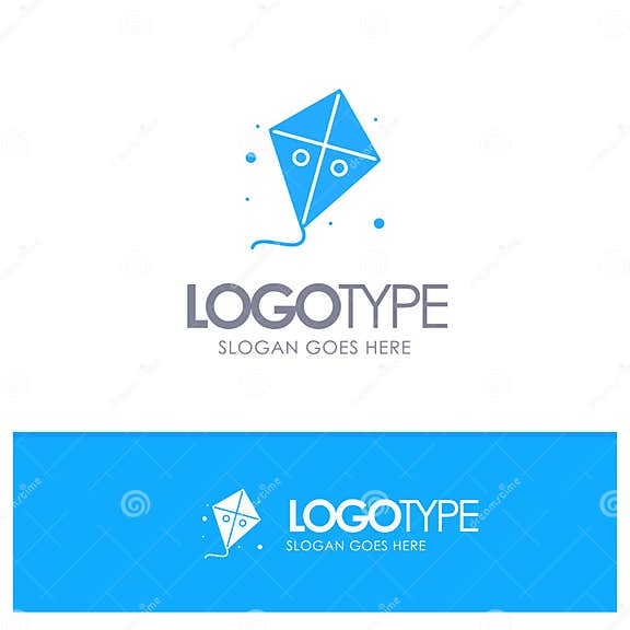 Fly, Easter, Kite, Spring Blue Solid Logo with Place for Tagline Stock ...