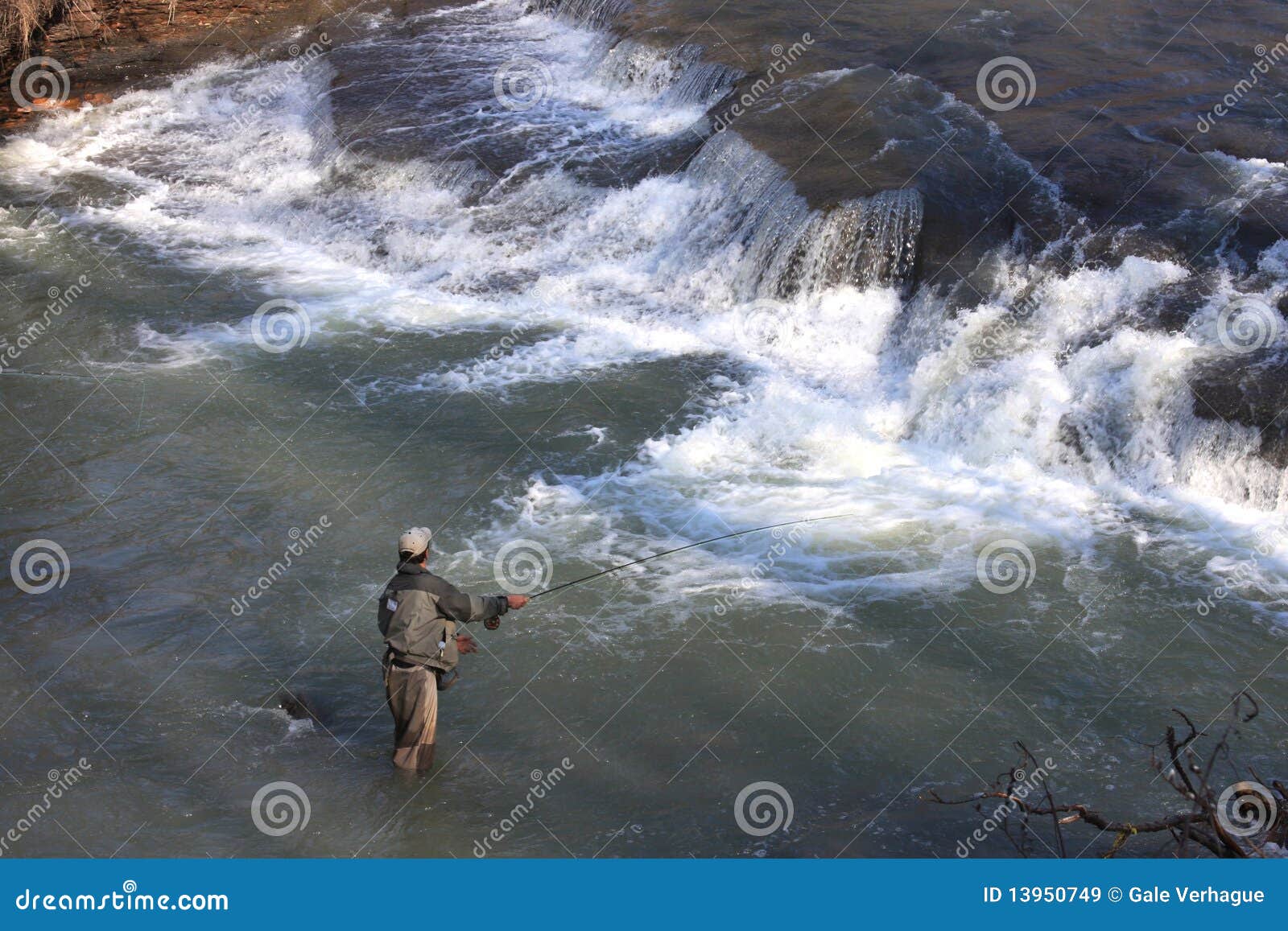 Fly Fishing stock image. Image of waterfall, bass, fisher - 13950749