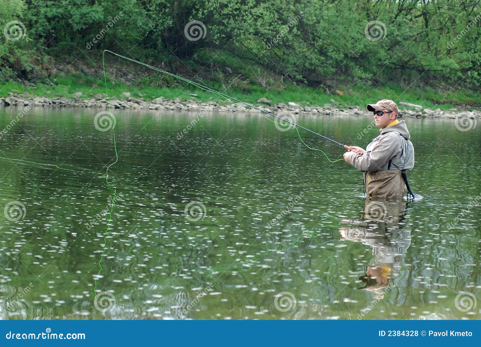 Fly fishing stock photo. Image of outdoors, reflection - 2384328