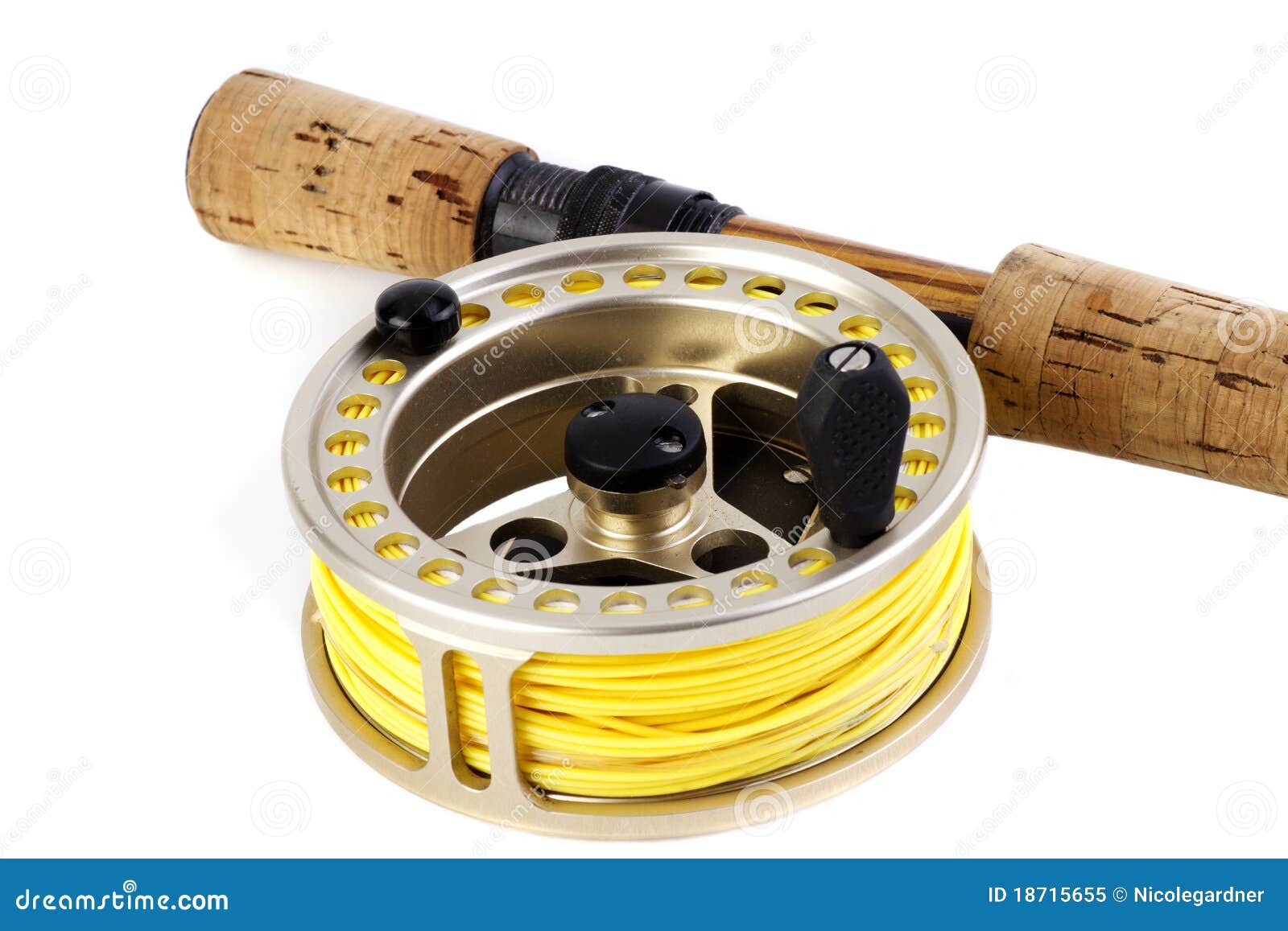 Fly Fishing, Fly Rod, Reel And Large Brown Trout Royalty-Free Stock ...