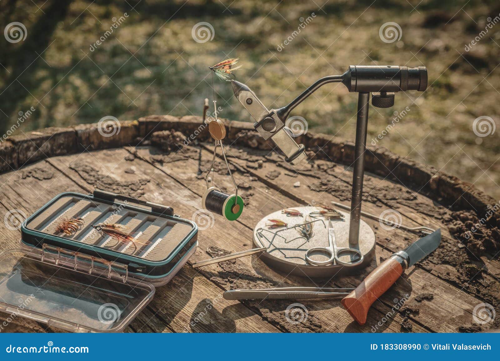 Fly Fishing Tools for Fly Tying Stock Photo - Image of tool, activity ...
