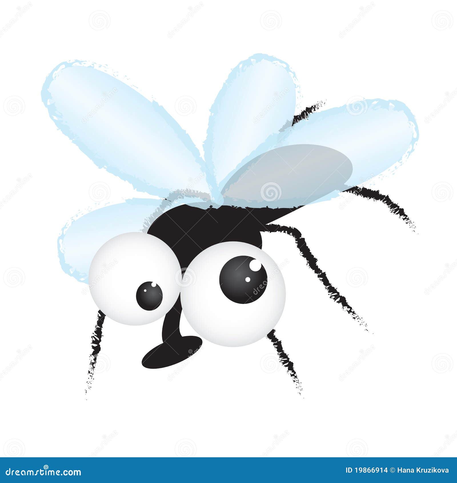 Fly - Funny Cartoon Illustration Stock Vector - Illustration of midge ...