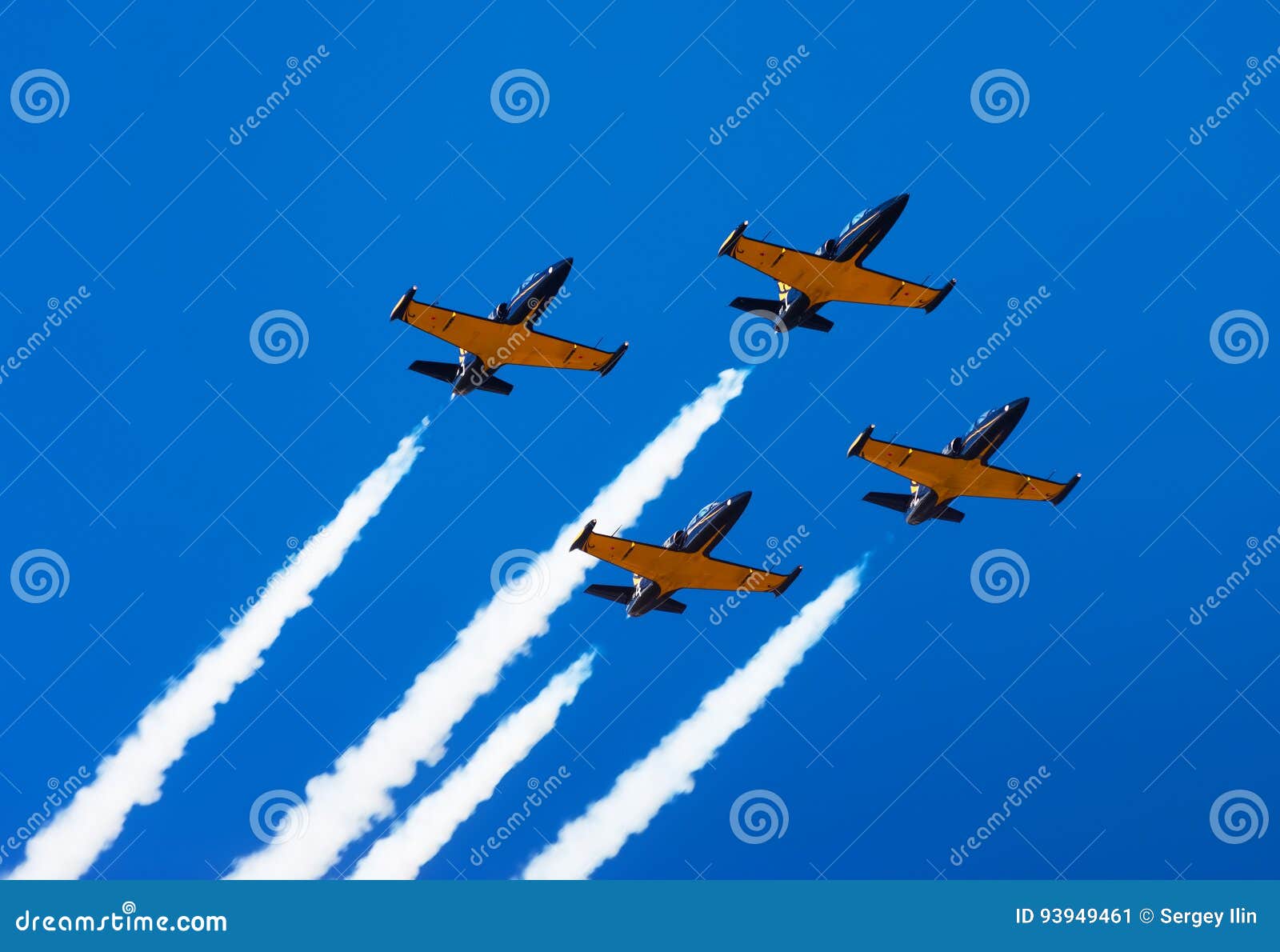 Fly Groups Planes in Sky. Air Show Stock Image - Image of clear ...
