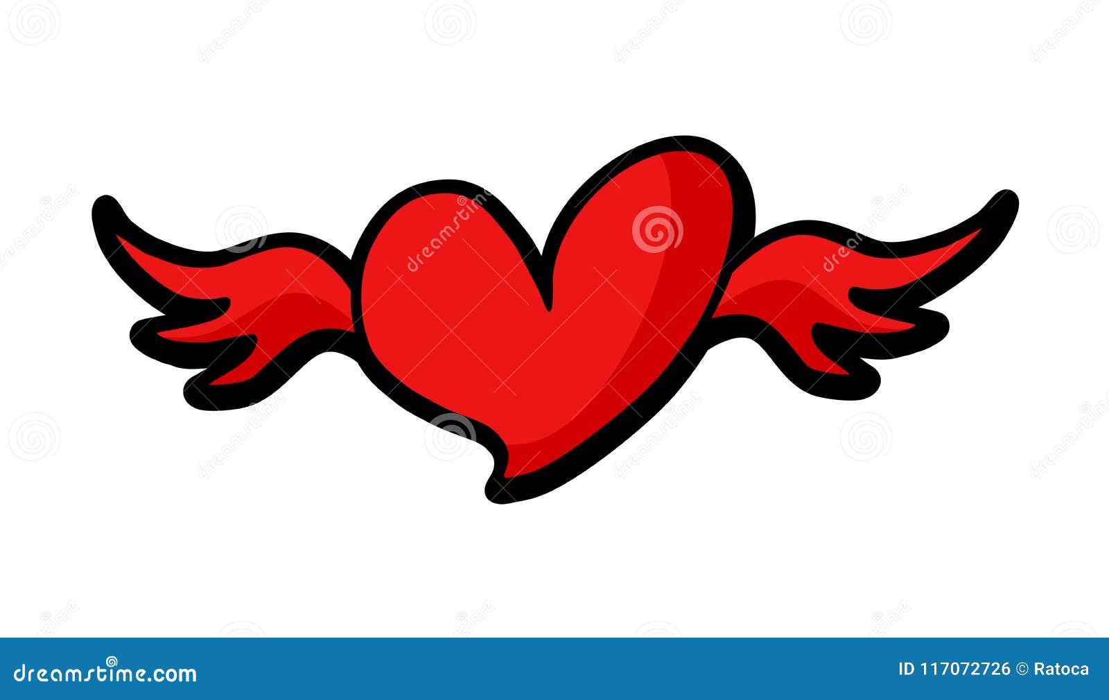 Fly heart symbol stock vector. Illustration of decoration - 117072726