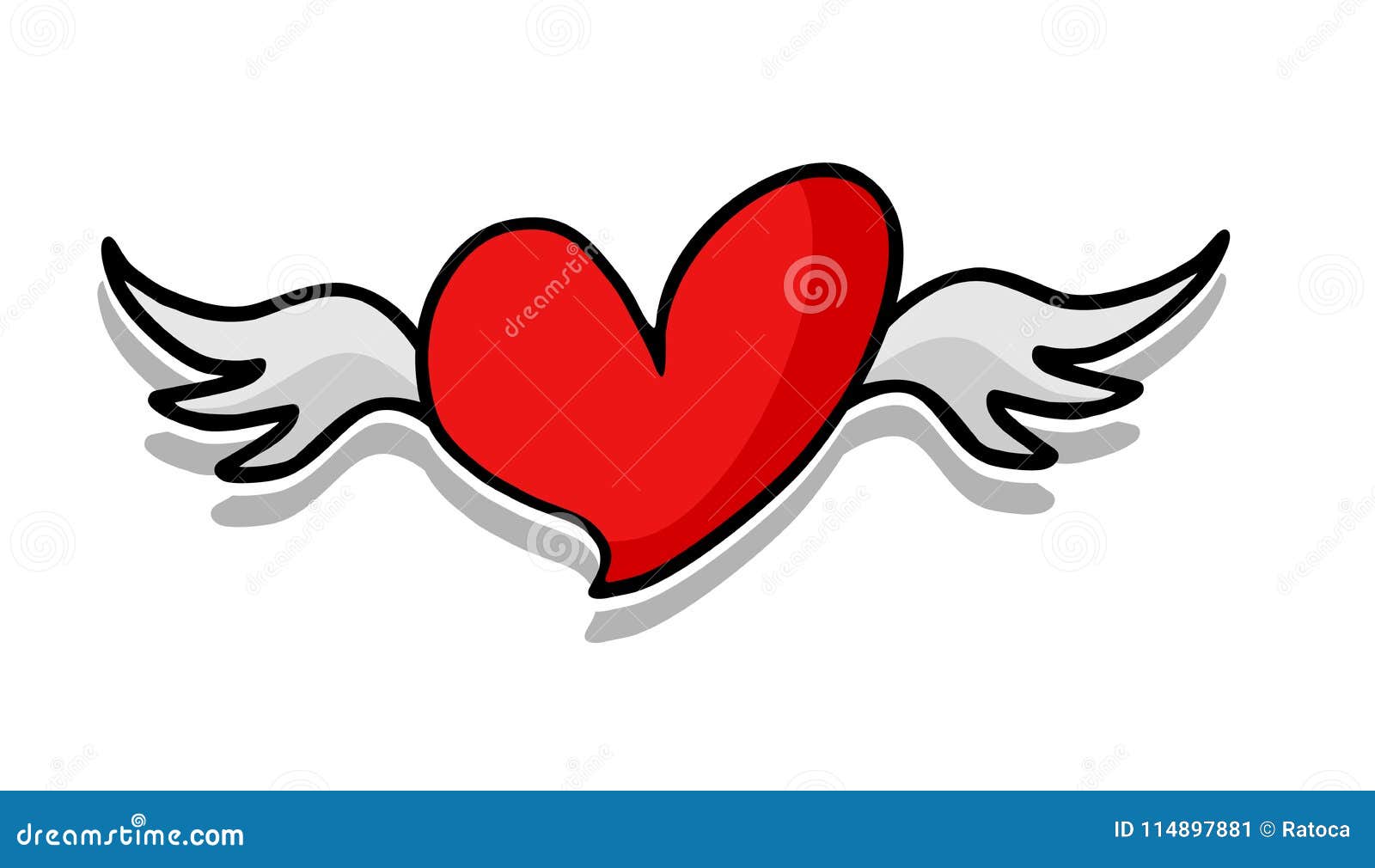 Fly heart symbol stock vector. Illustration of travel - 114897881
