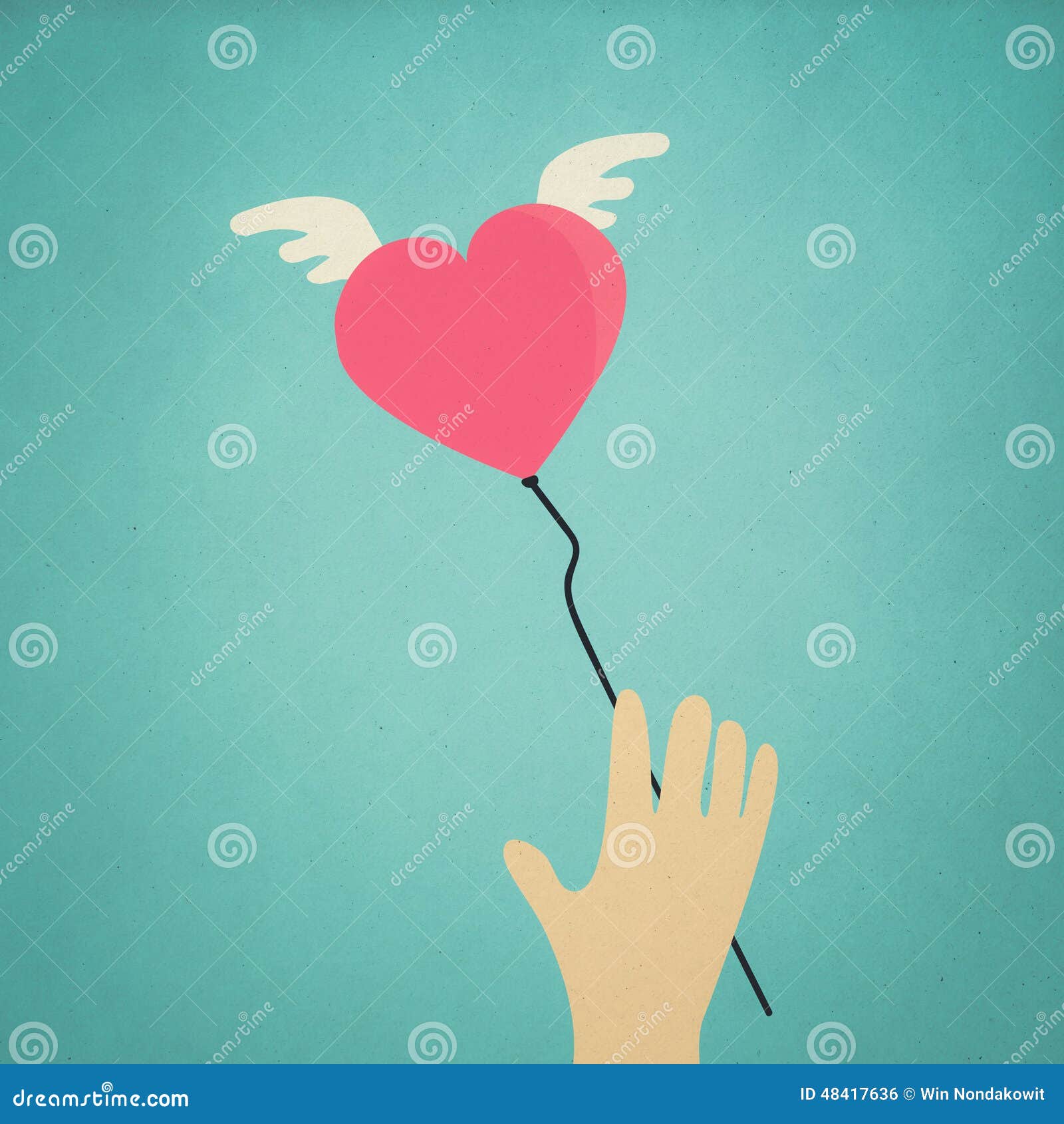Fly heart stock illustration. Illustration of wing, hand - 48417636