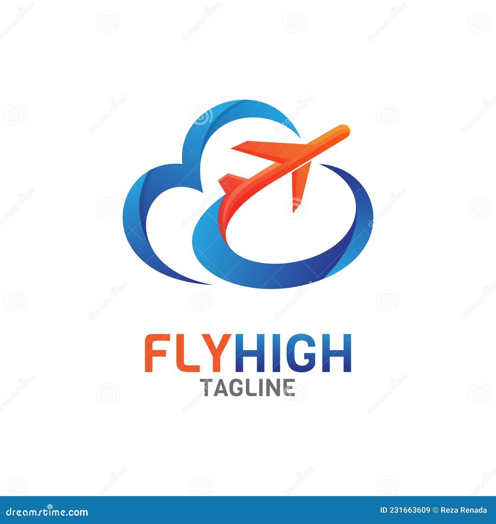 Fly High stock vector. Illustration of flight, aviation - 231663609