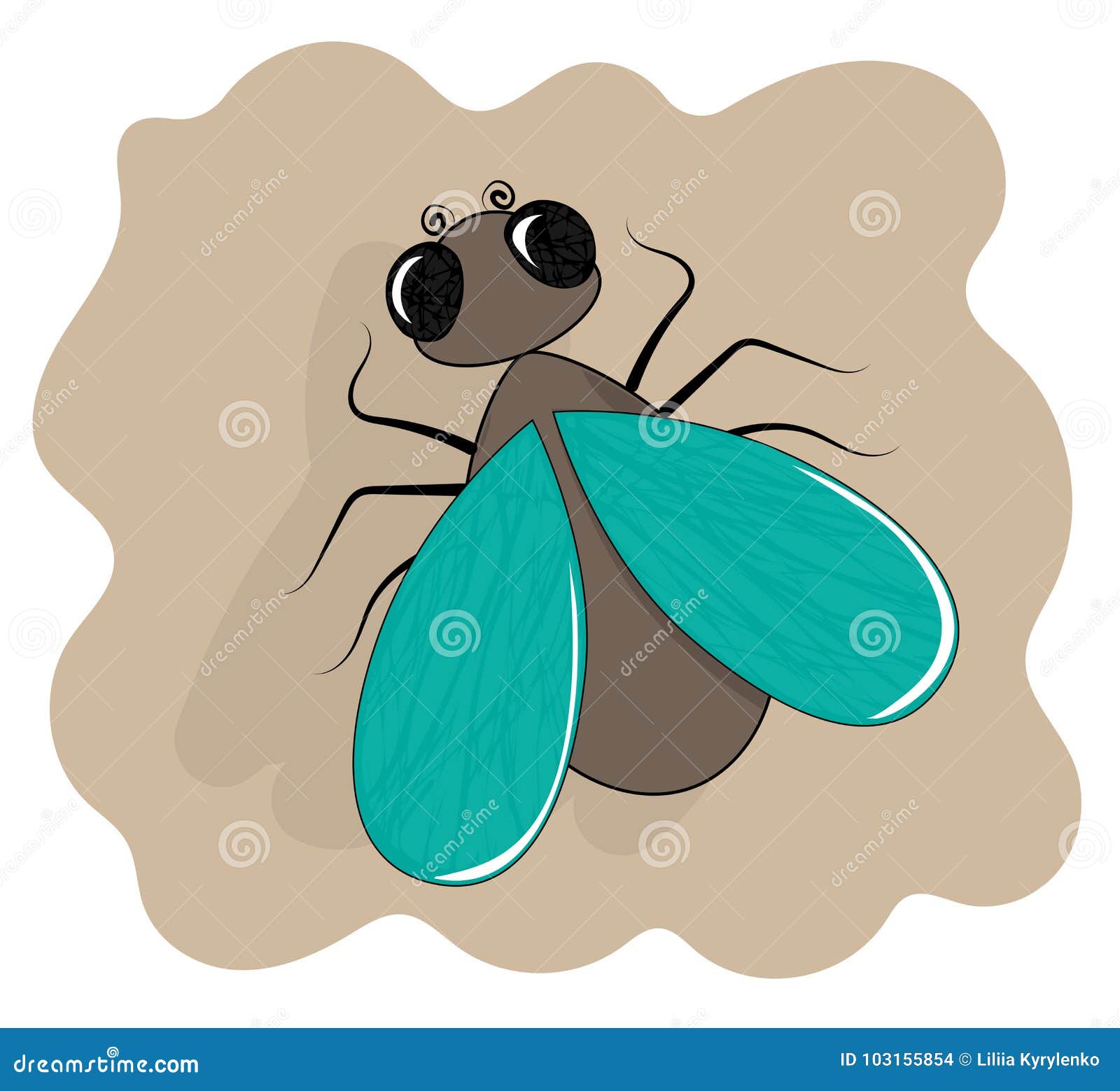 Fly Icon Flat Cartoon Insect . Stock Vector - Illustration of housefly ...