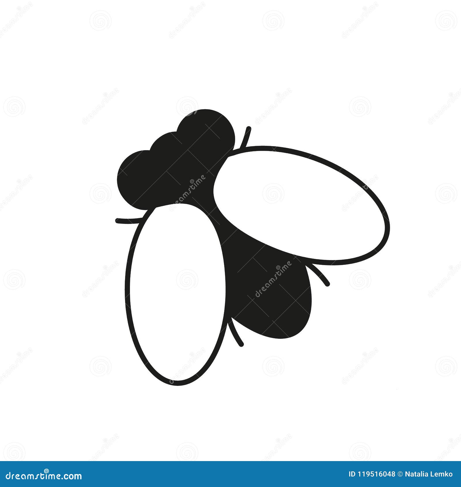 Fly insect icon stock vector. Illustration of house - 119516048