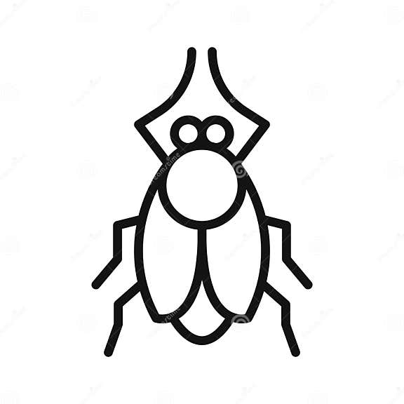 Fly Insect Icon Isolated on White Background Stock Vector ...