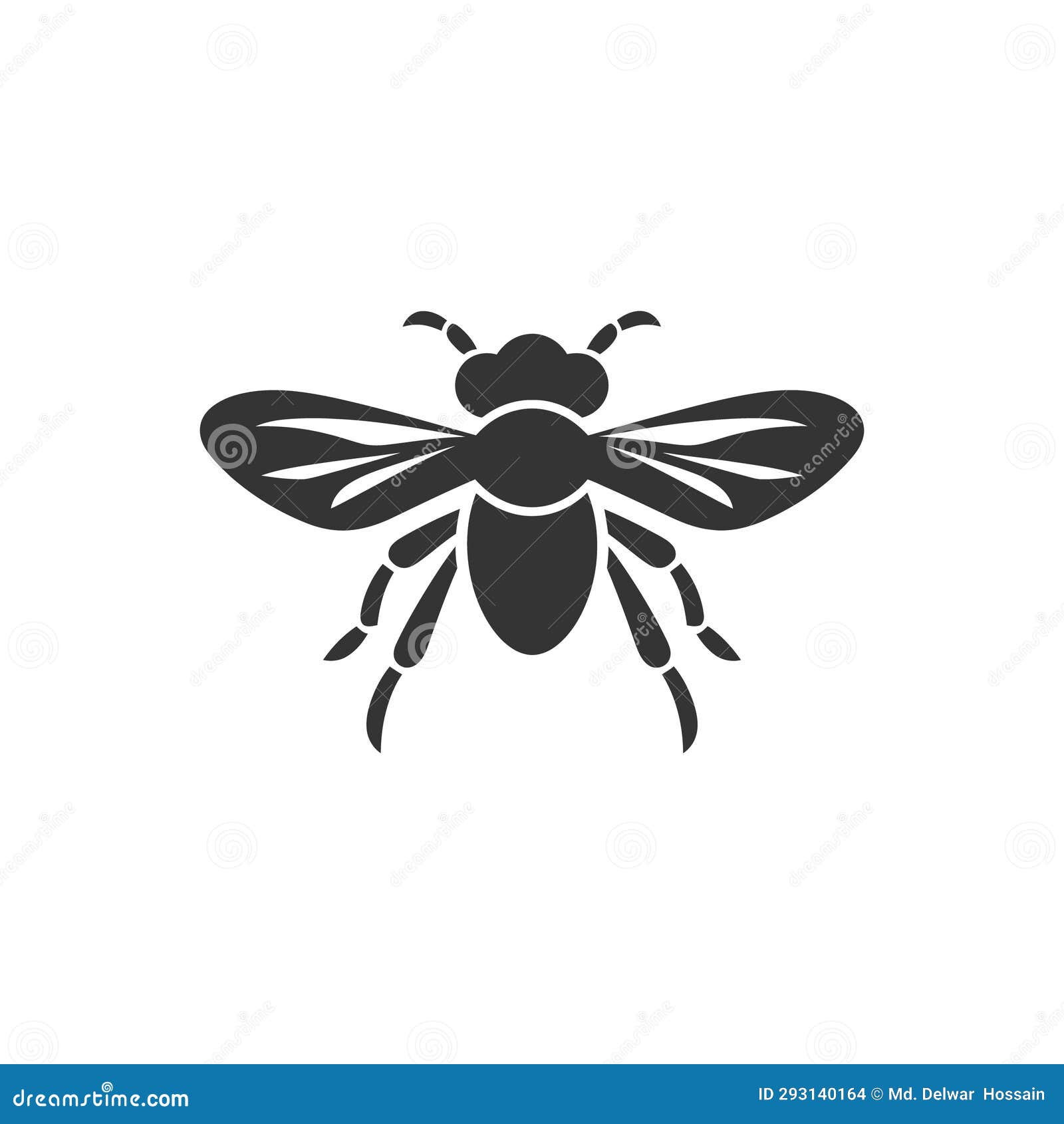 Fly Insect icon stock vector. Illustration of icon, font - 293140164