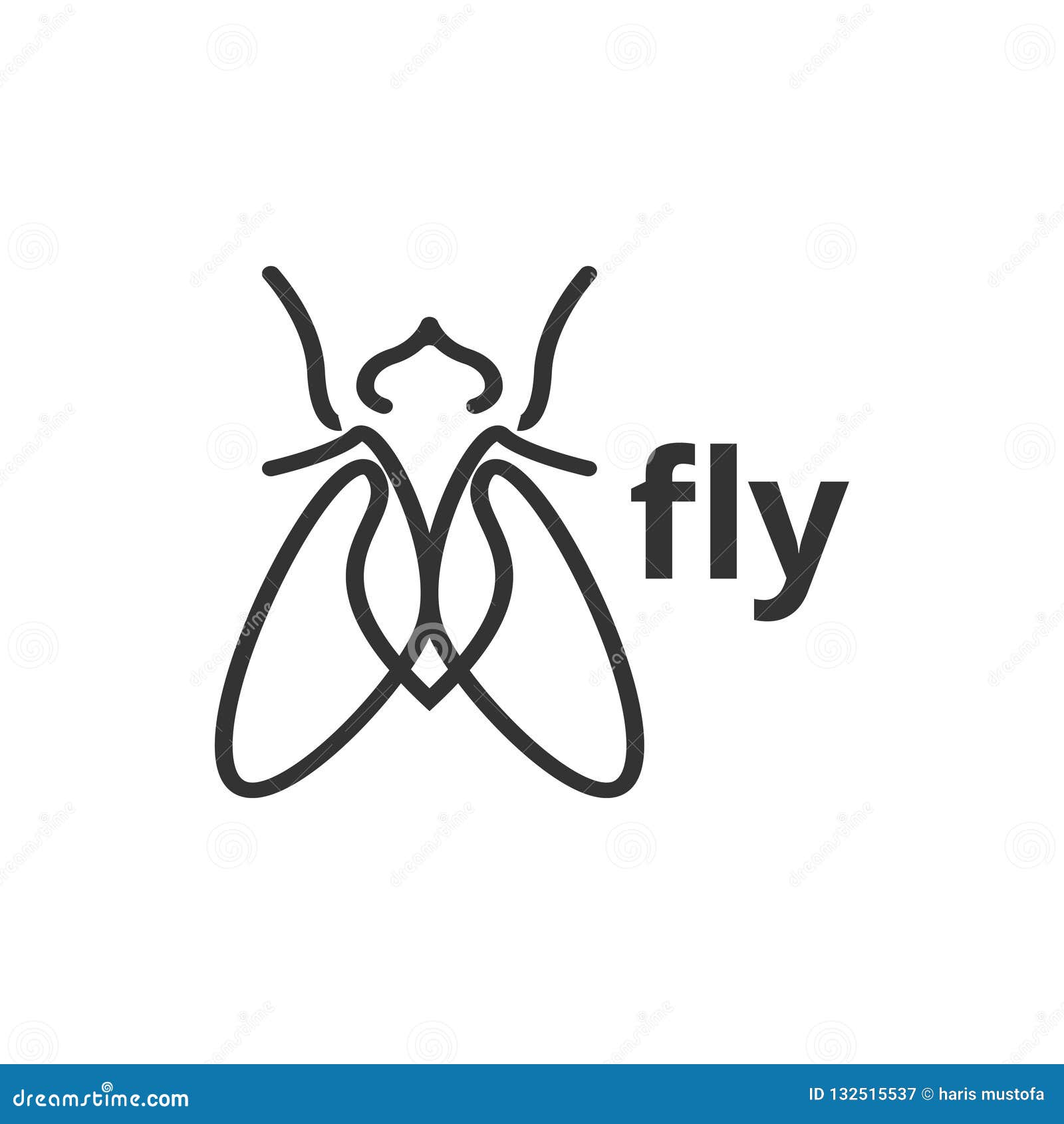 Fly Insect Outline Graphic Design Template Vector Illustration Stock ...