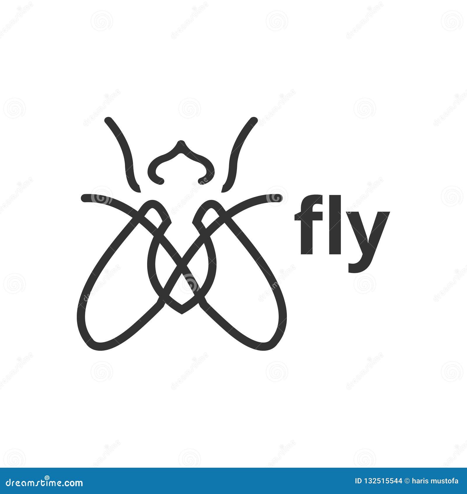 Fly Insect Outline Graphic Design Template Vector Illustration Stock ...
