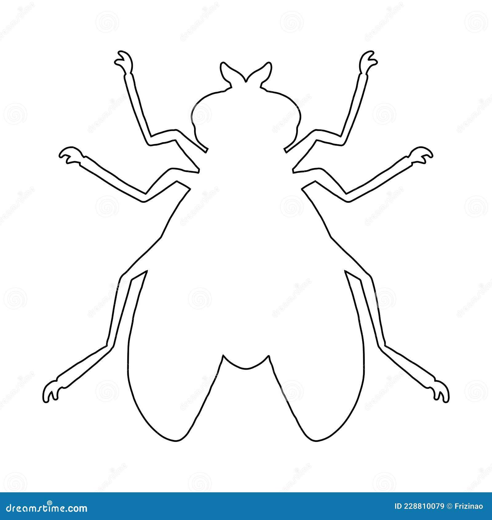 Fly Insect. Outline Silhouette. Design Element. Vector Illustration ...