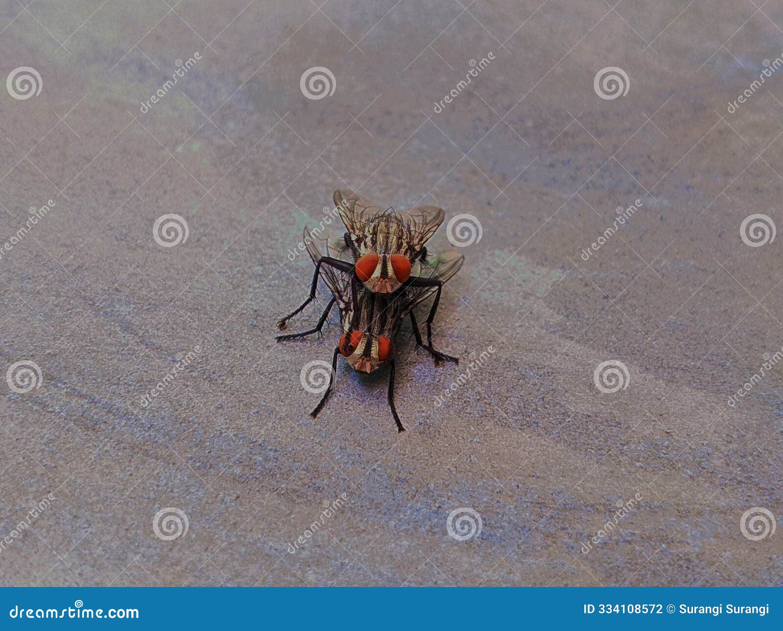 Fly Insects are Mating on the Gray Cement Floor. Stock Photo - Image of ...
