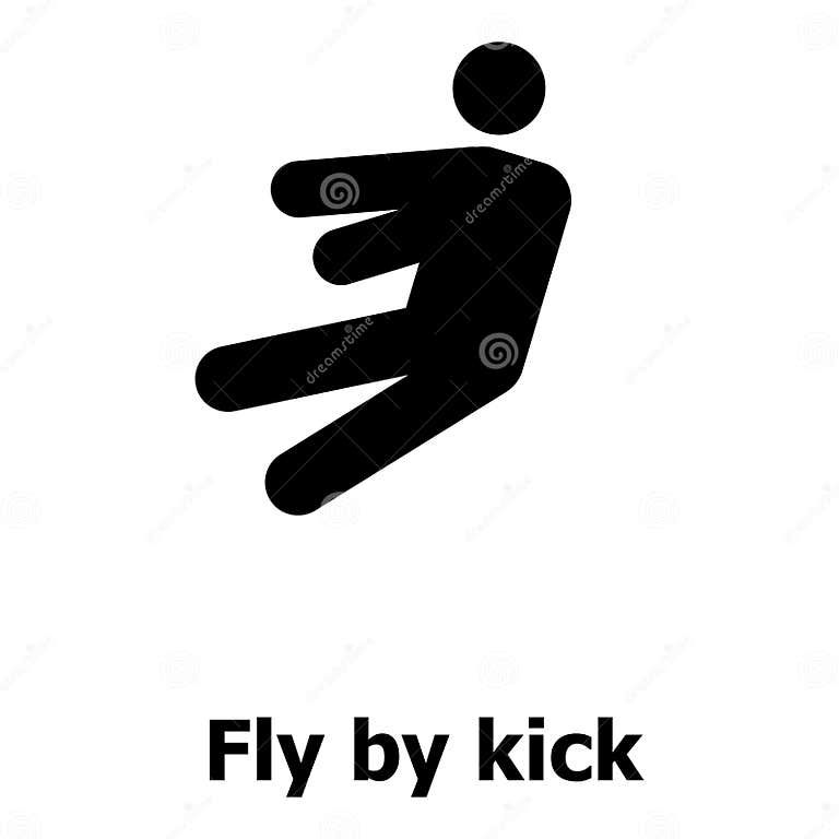 Fly by Kick Icon, Simple Style Stock Vector - Illustration of fall ...