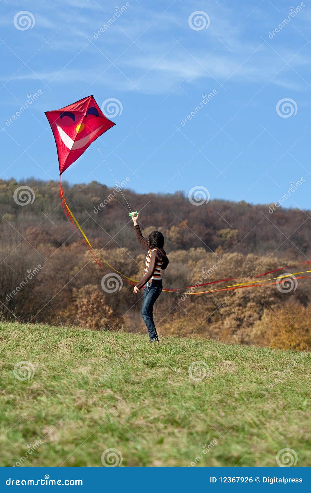 Fly a kite stock photo. Image of activity, leisure, girl - 12367926