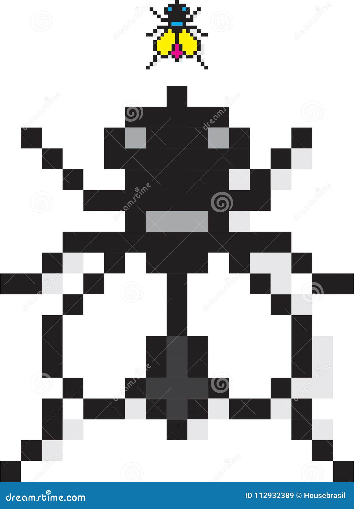 Pixel Fly Computer Icon stock vector. Illustration of anthena - 112932389