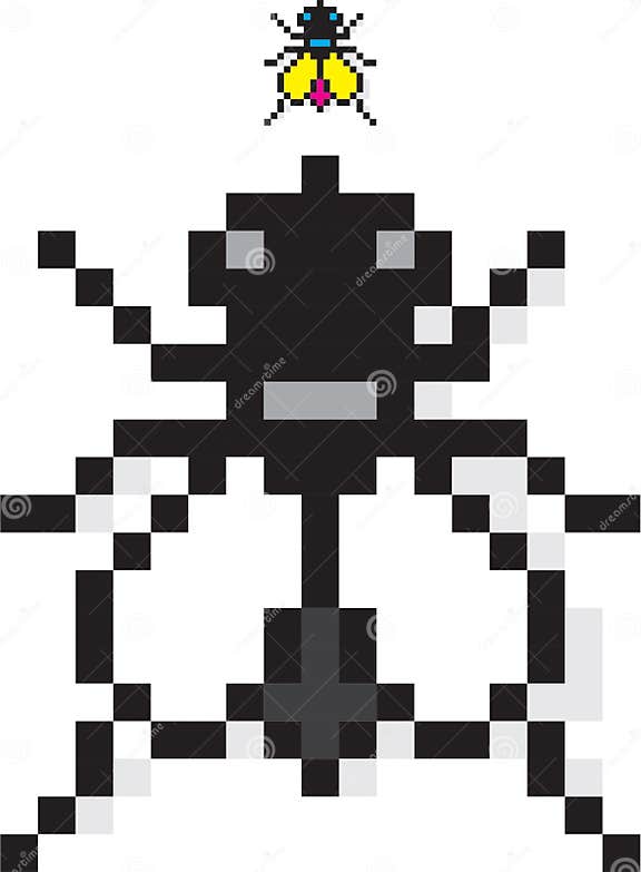Pixel Fly Computer Icon stock vector. Illustration of anthena - 112932389
