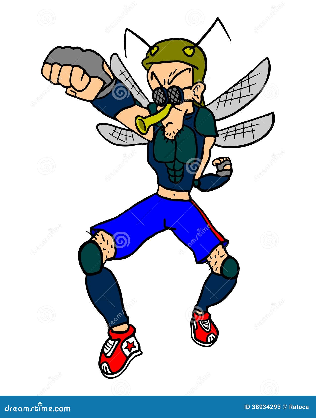 Fly man stock vector. Illustration of hand, party, doll - 38934293