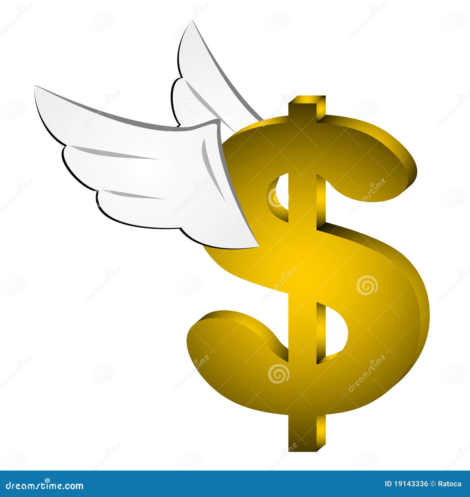 Fly money stock vector. Illustration of winged, currency - 19143336