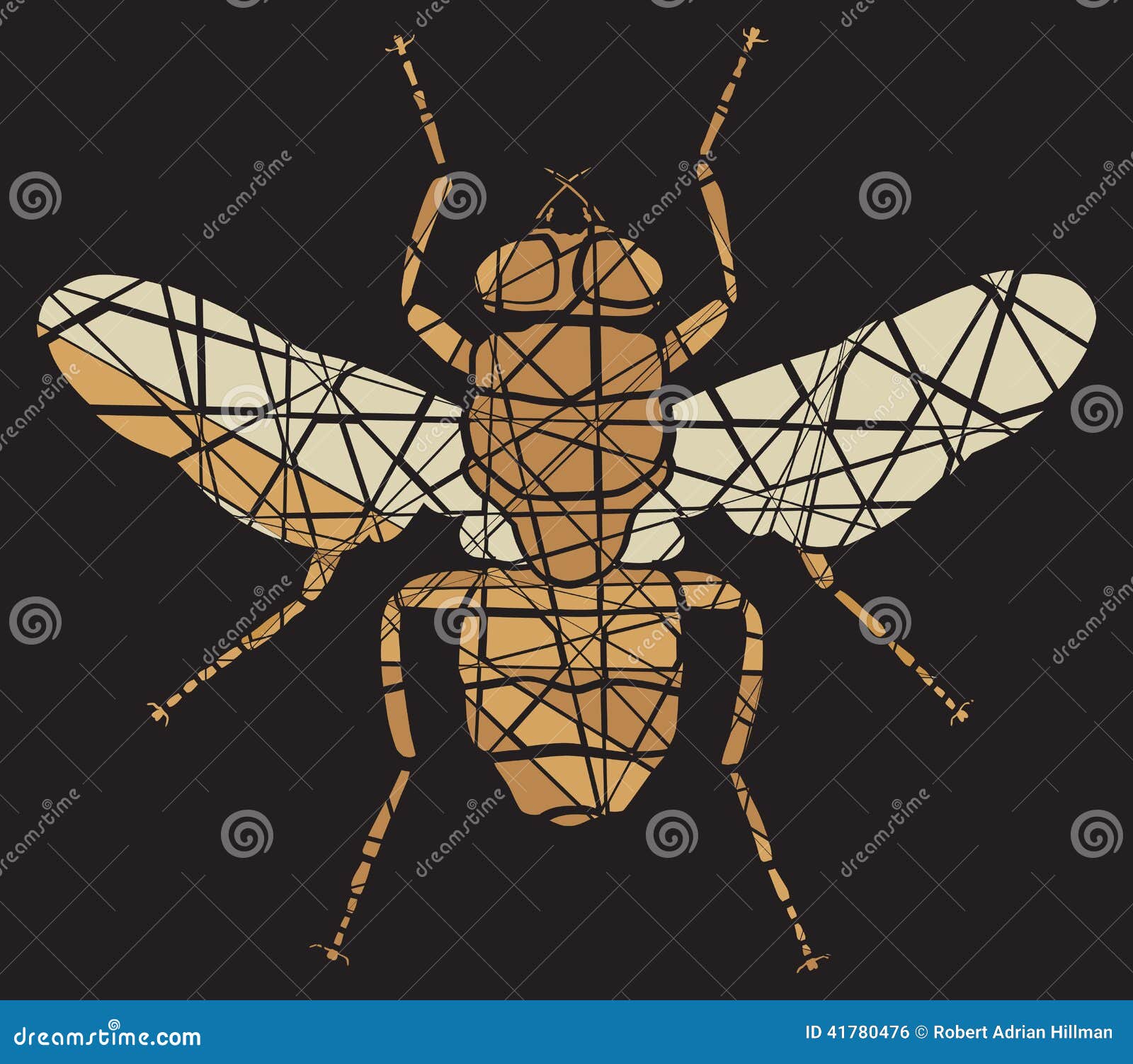 Fly mosaic stock vector. Illustration of house, insect - 41780476