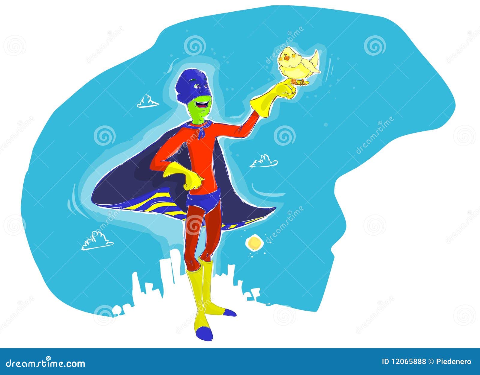 Fly my friend stock illustration. Illustration of hero - 12065888
