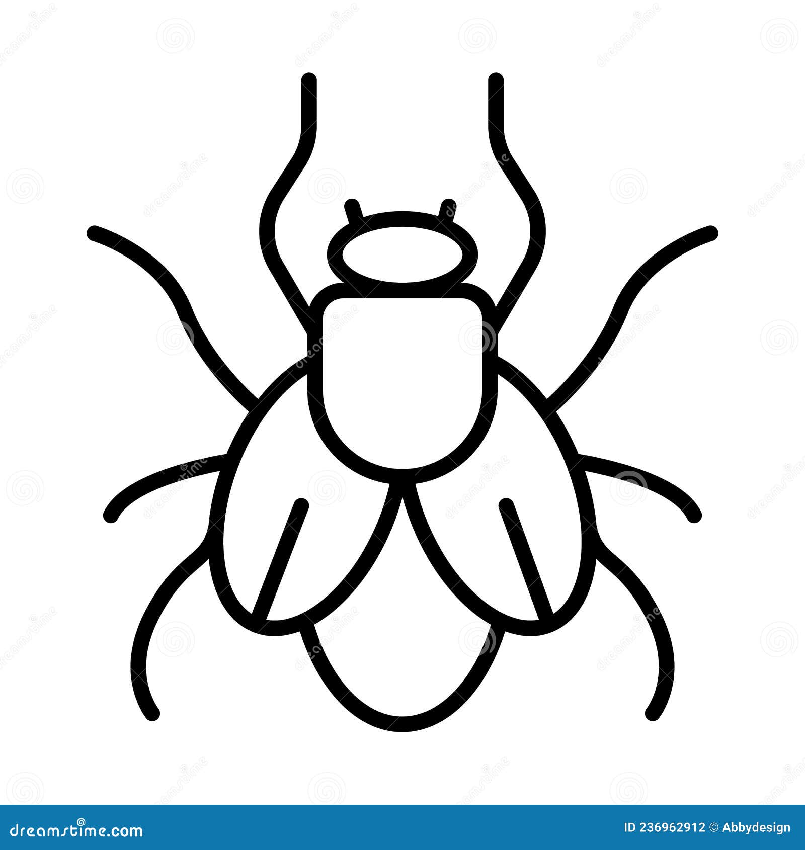 Fly Outline Icon Animal Vector Stock Vector - Illustration of drawn ...
