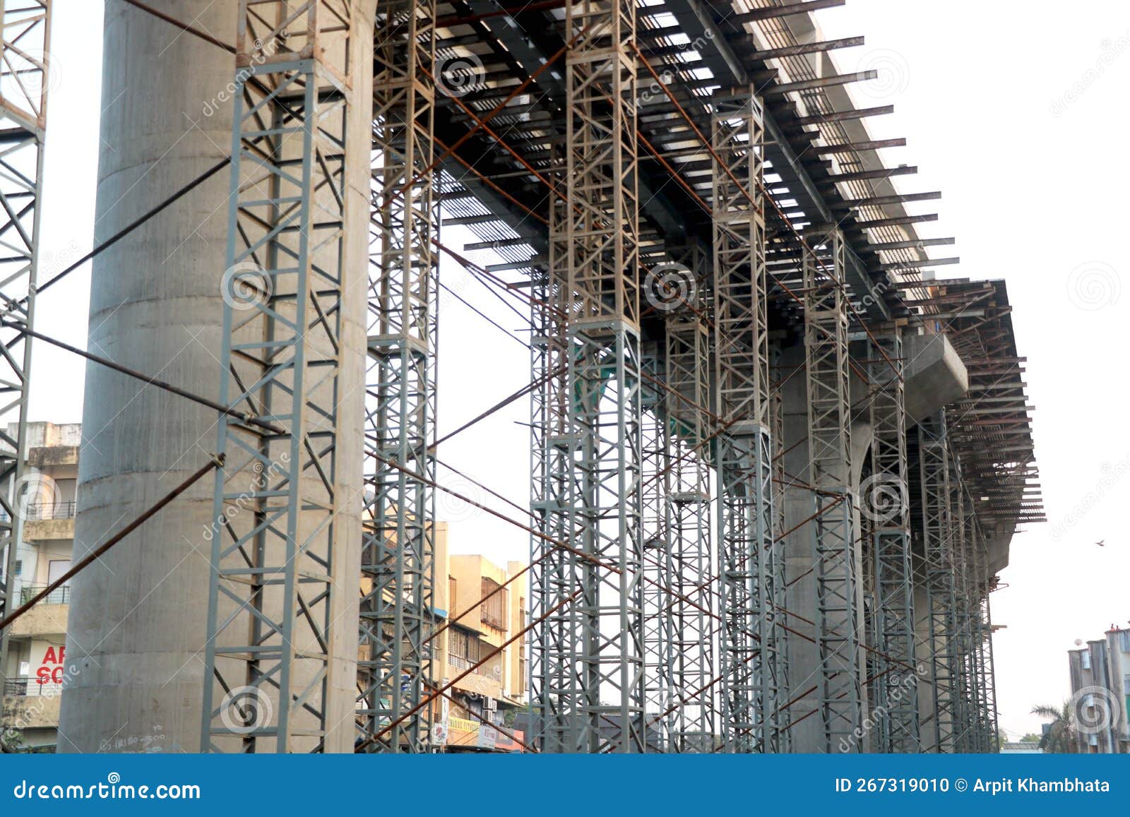 Fly Over Bridge Construction Work in India - Image Stock Photo - Image ...