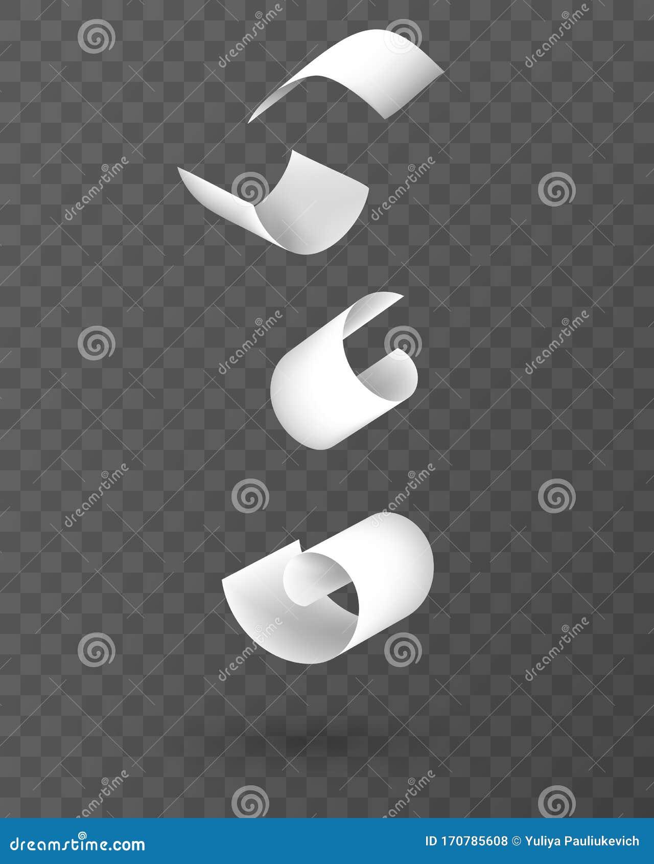 Fly Papers Set. Falling and Flying White Sheets Stock Vector ...